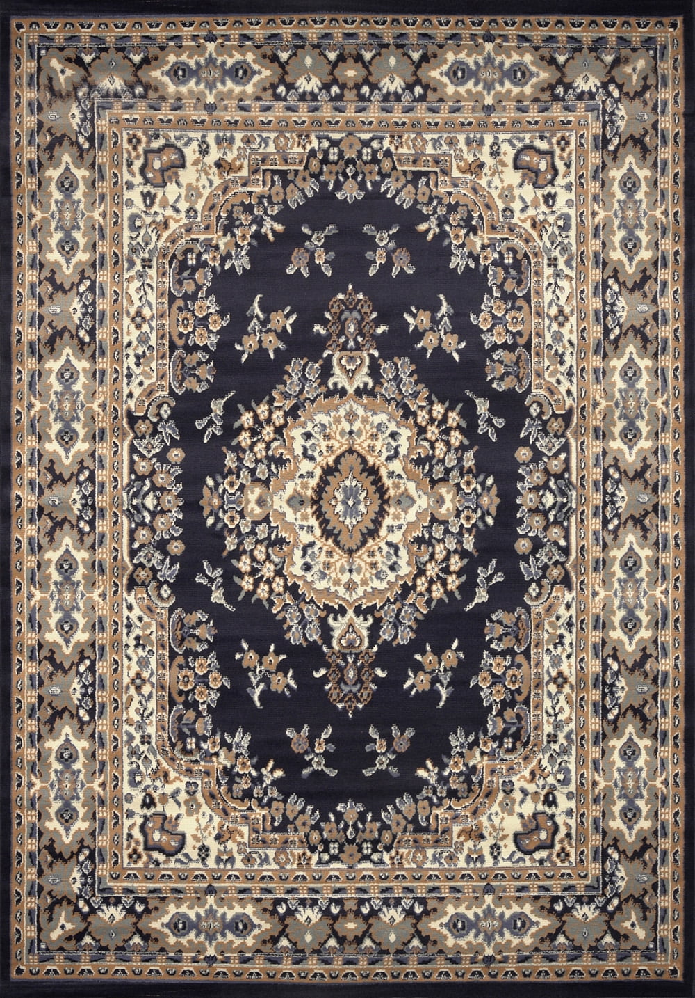 Traditional Area Rug Bordered Medallion Design Persian Oriental Rugs ...