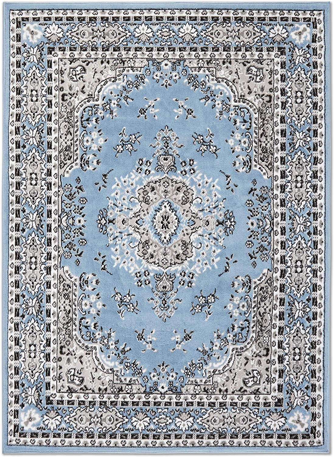 Rugs Light Blue Oriental 2x3 Area Rug Traditional Persian Bordered Mat ...