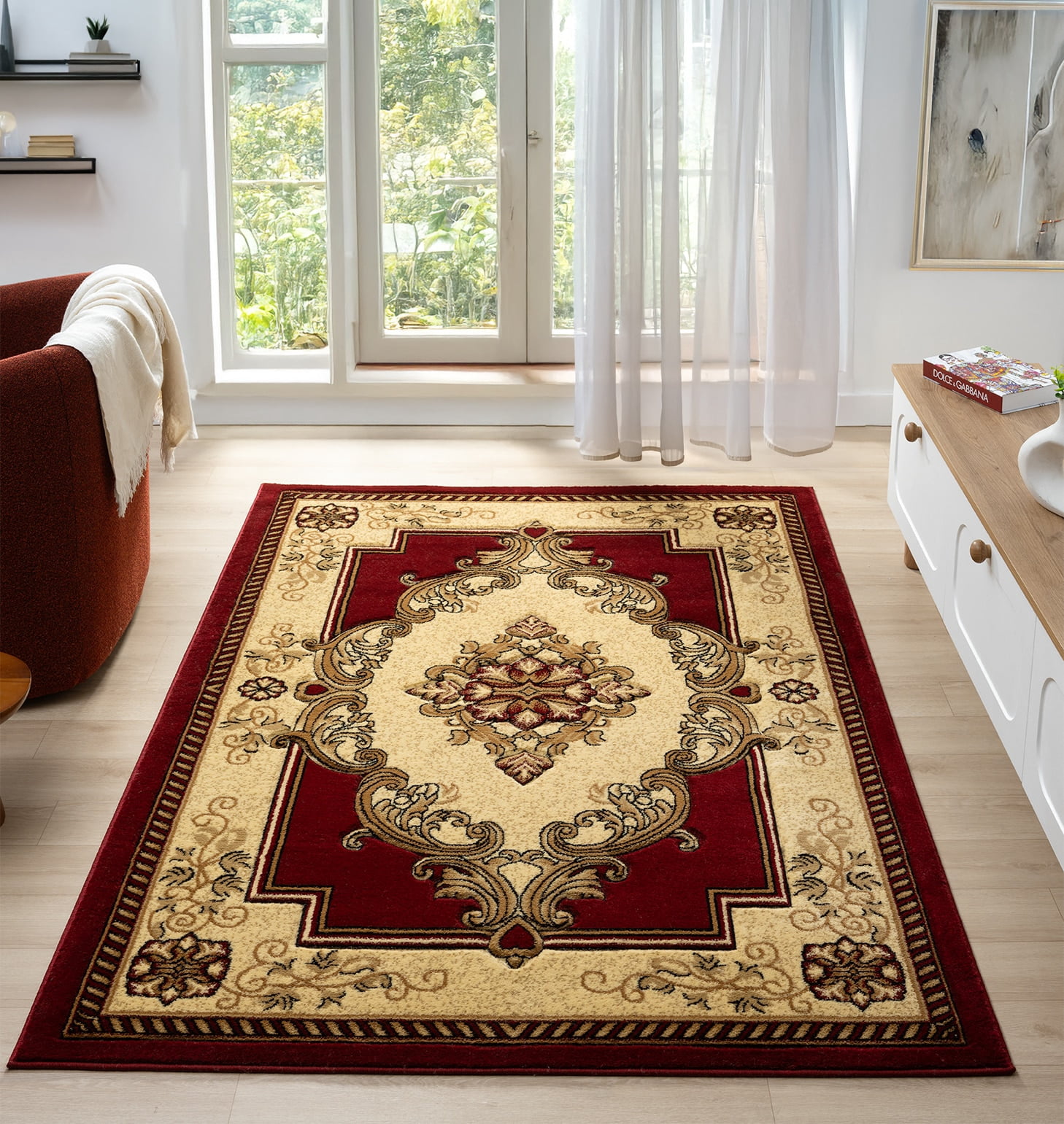Traditional Area Rug Hand Carved Oriental Floral Bohemian Vibrant ...