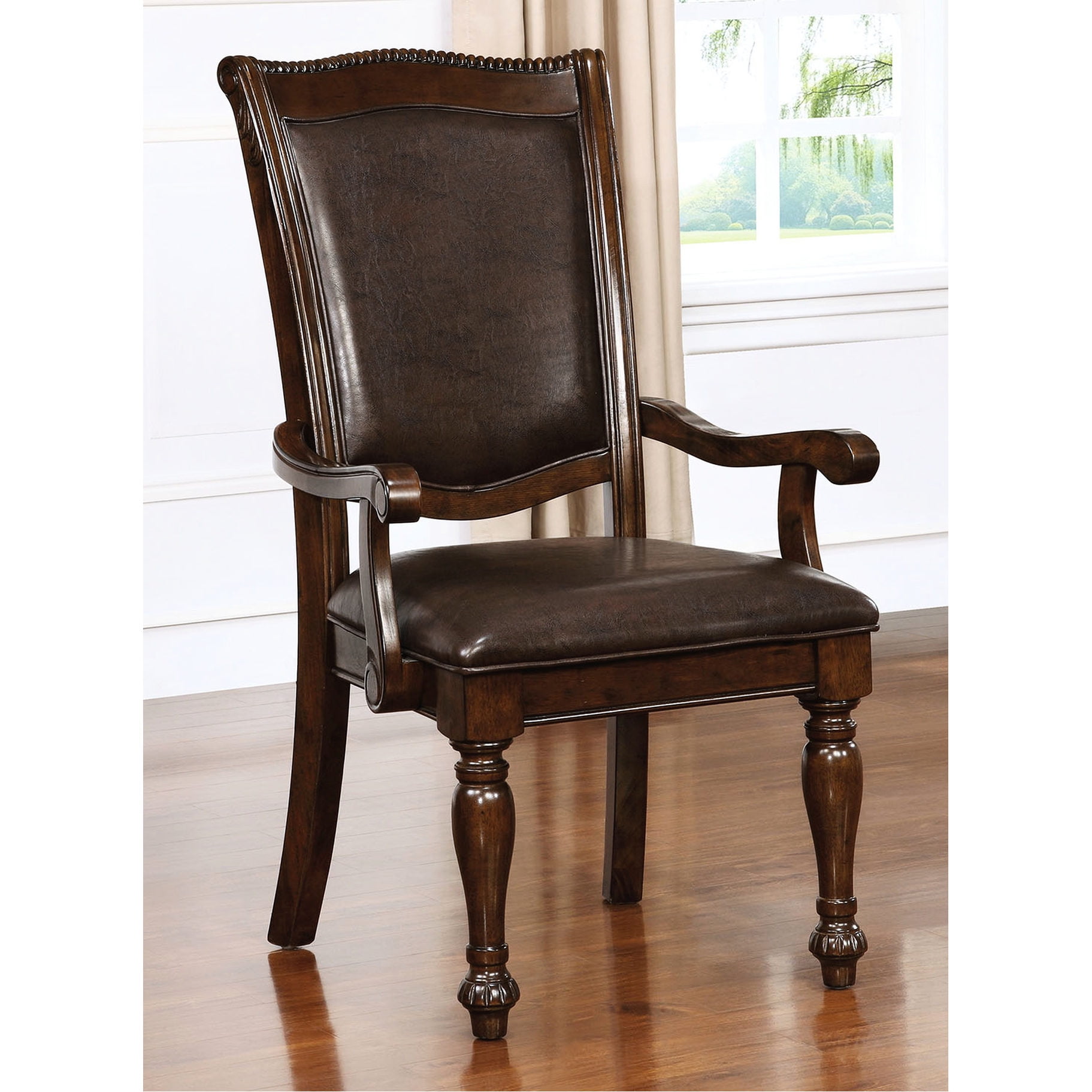 Traditional Arm Chair with Wood Veneer - Home Dining, Timeless Appeal ...