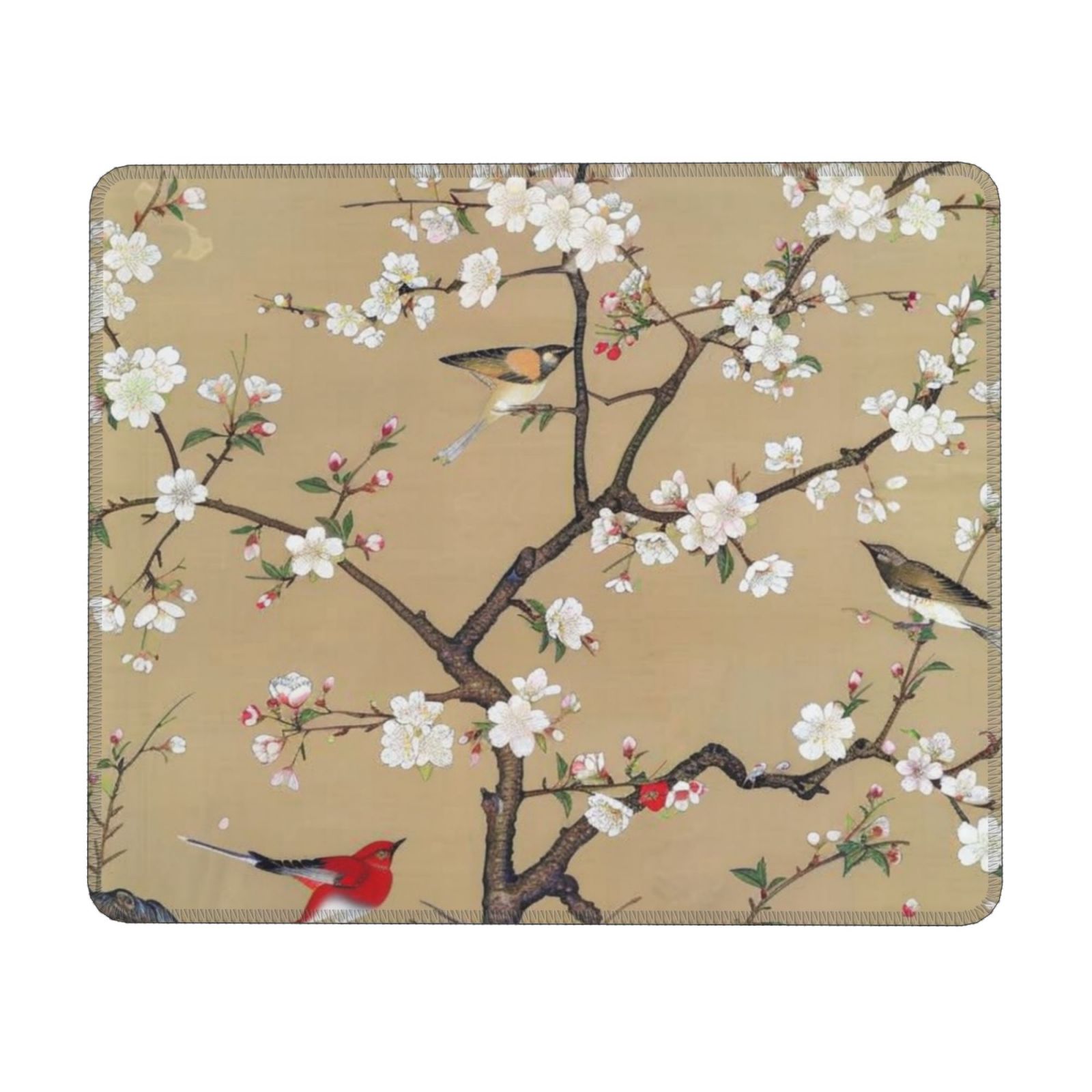 Traditional Asian Painting: Tree and Birds pad, non slip rubber mouse ...