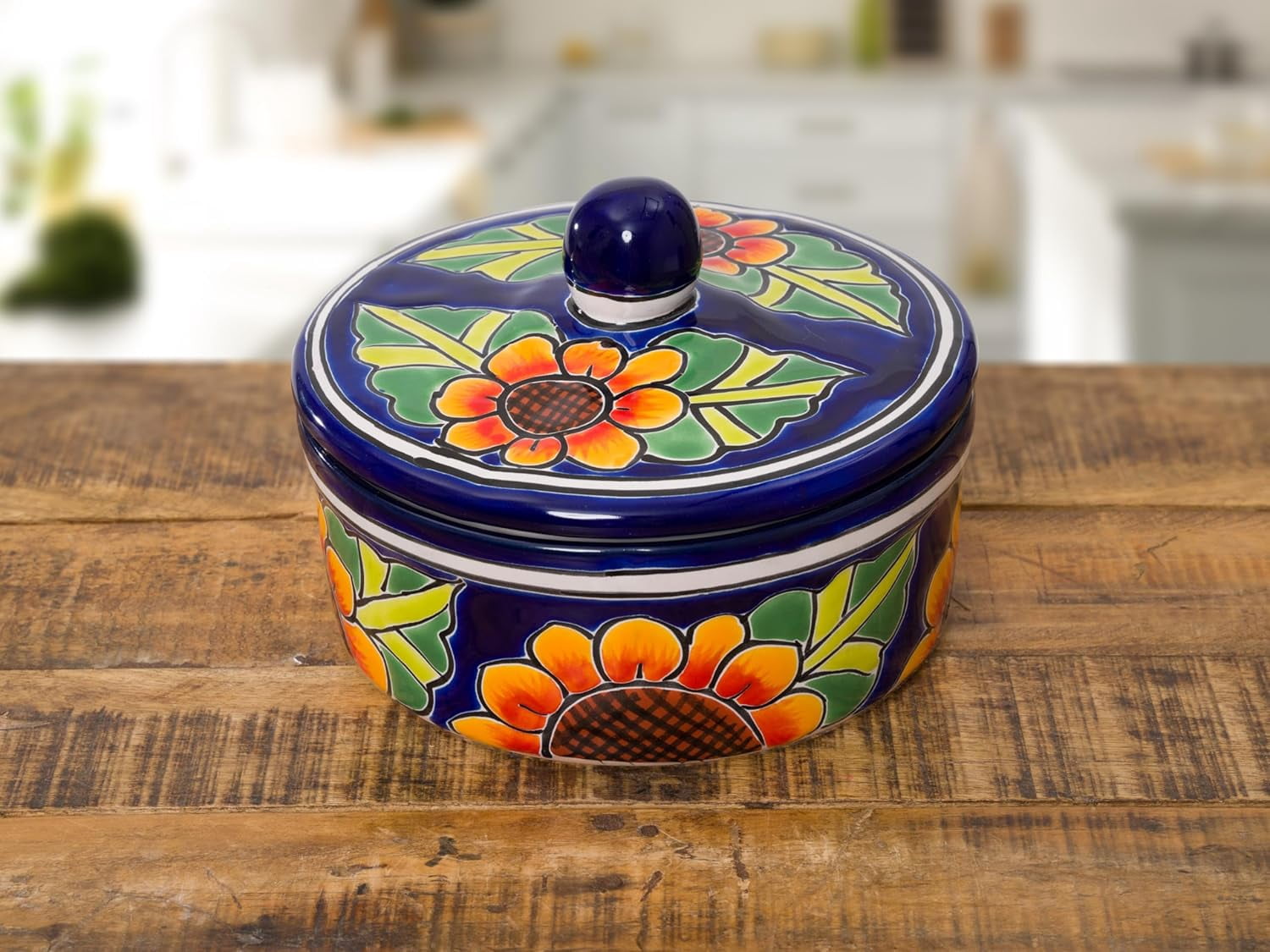 Traditional Authentic Mexican Hand Painted Ceramic Tortilla Warmer Bowl ...