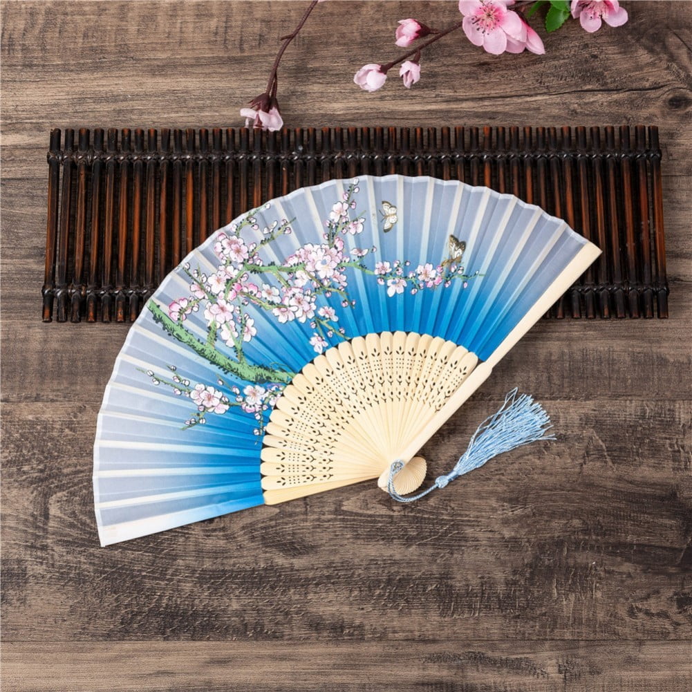 Traditional Bamboo Hand Folding fan, Cherry Blossom Fans Asian Wedding ...