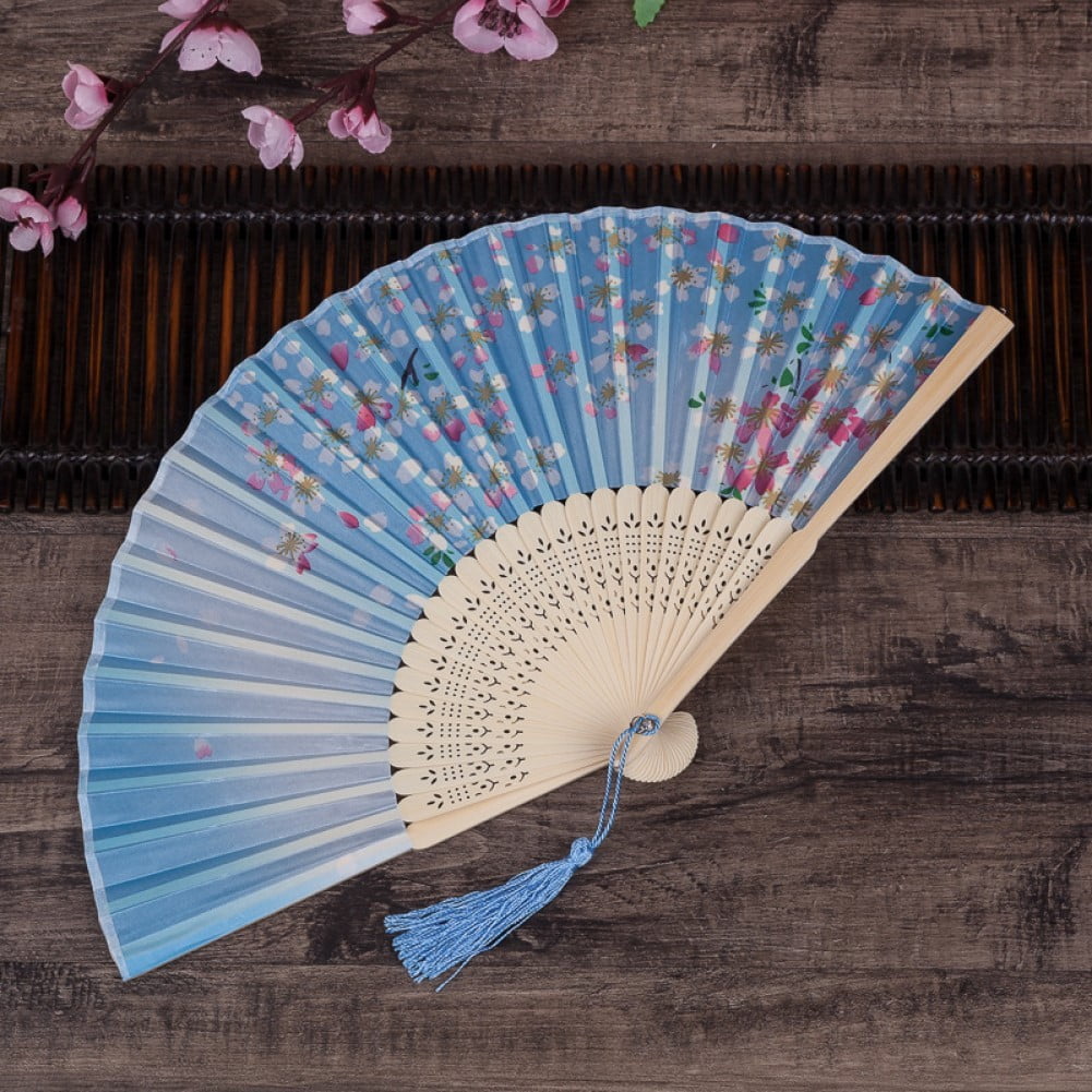 Traditional Bamboo Hand Folding fan, Cherry Blossom Fans Asian Wedding ...