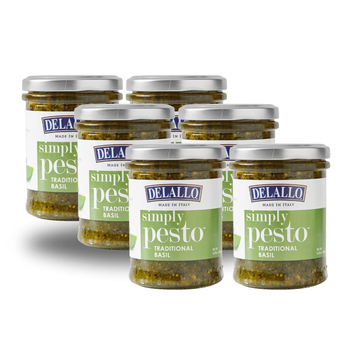 Traditional Basil Pesto, 6. Ounce Jar, 6 Pack, Made in Italy, Gourmet ...