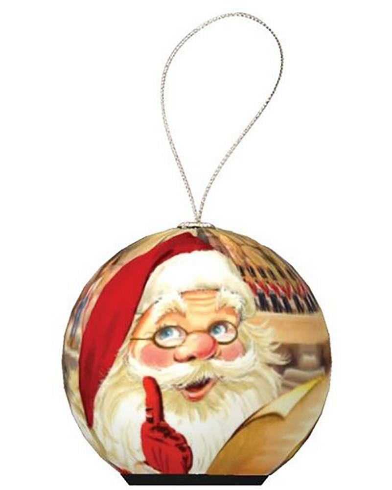 Traditional Blinking Christmas Tree Ornament- World Santa, Retro Santa ...