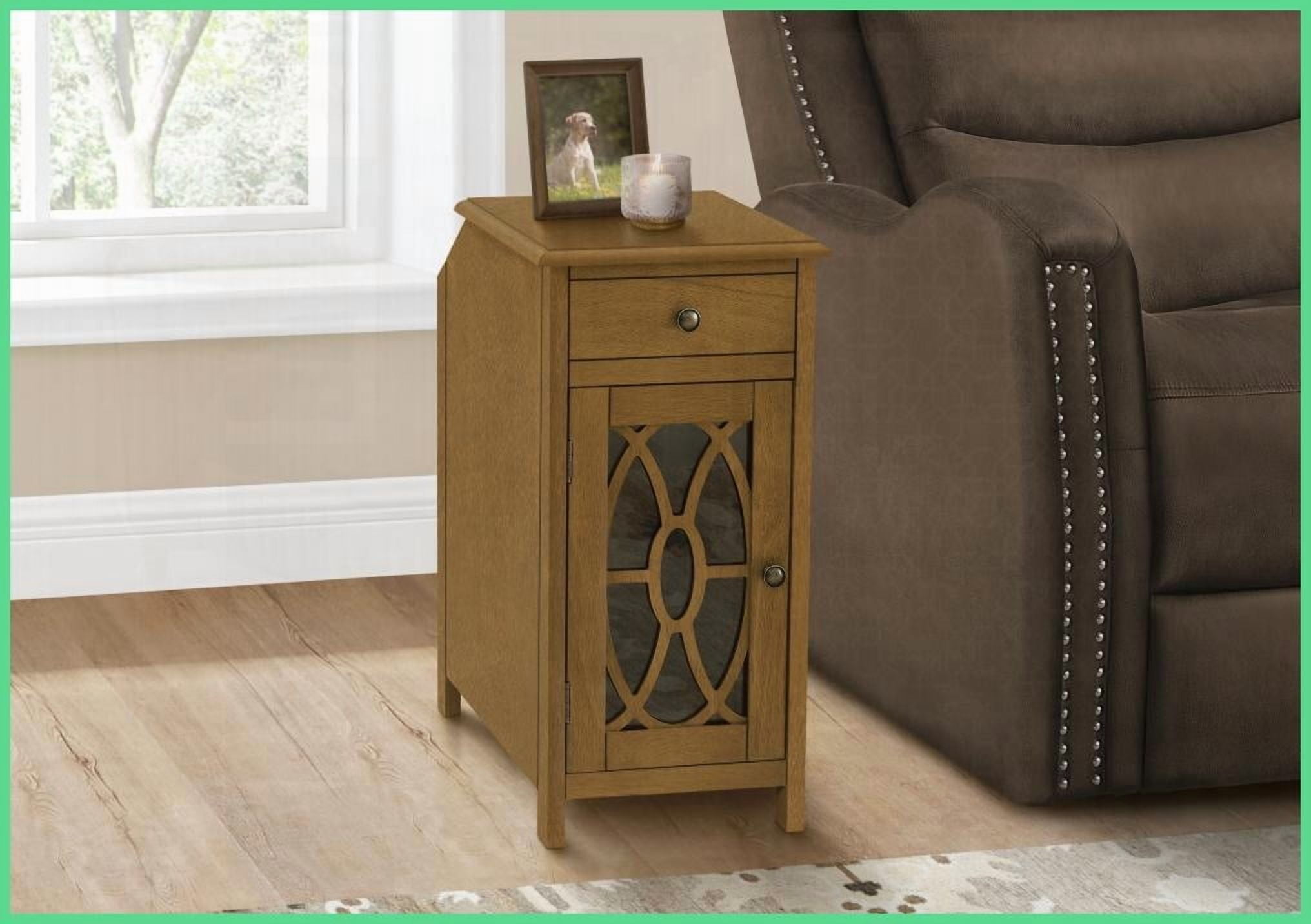 Traditional Brown Veneer Coffee Table, 24 Inch Narrow Space-Saving ...