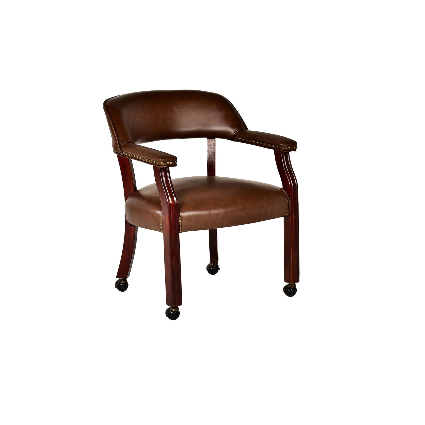 Traditional Captain Chair with Beaded Design and Casters / Adds ...