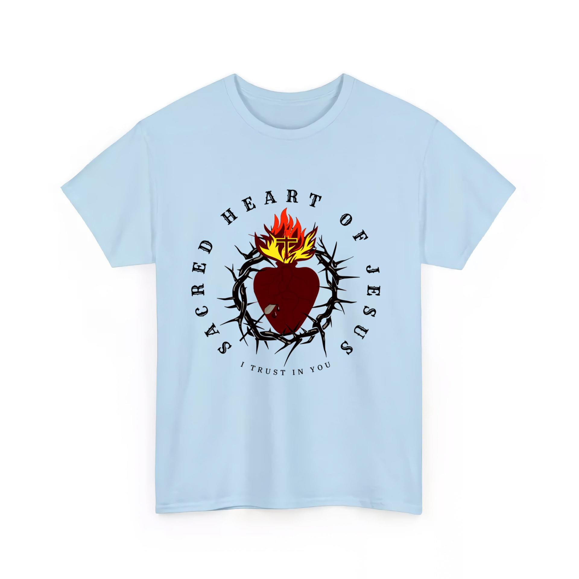 Traditional Catholic Men's T-Shirt, Sacred Heart Design, Latin Mass ...