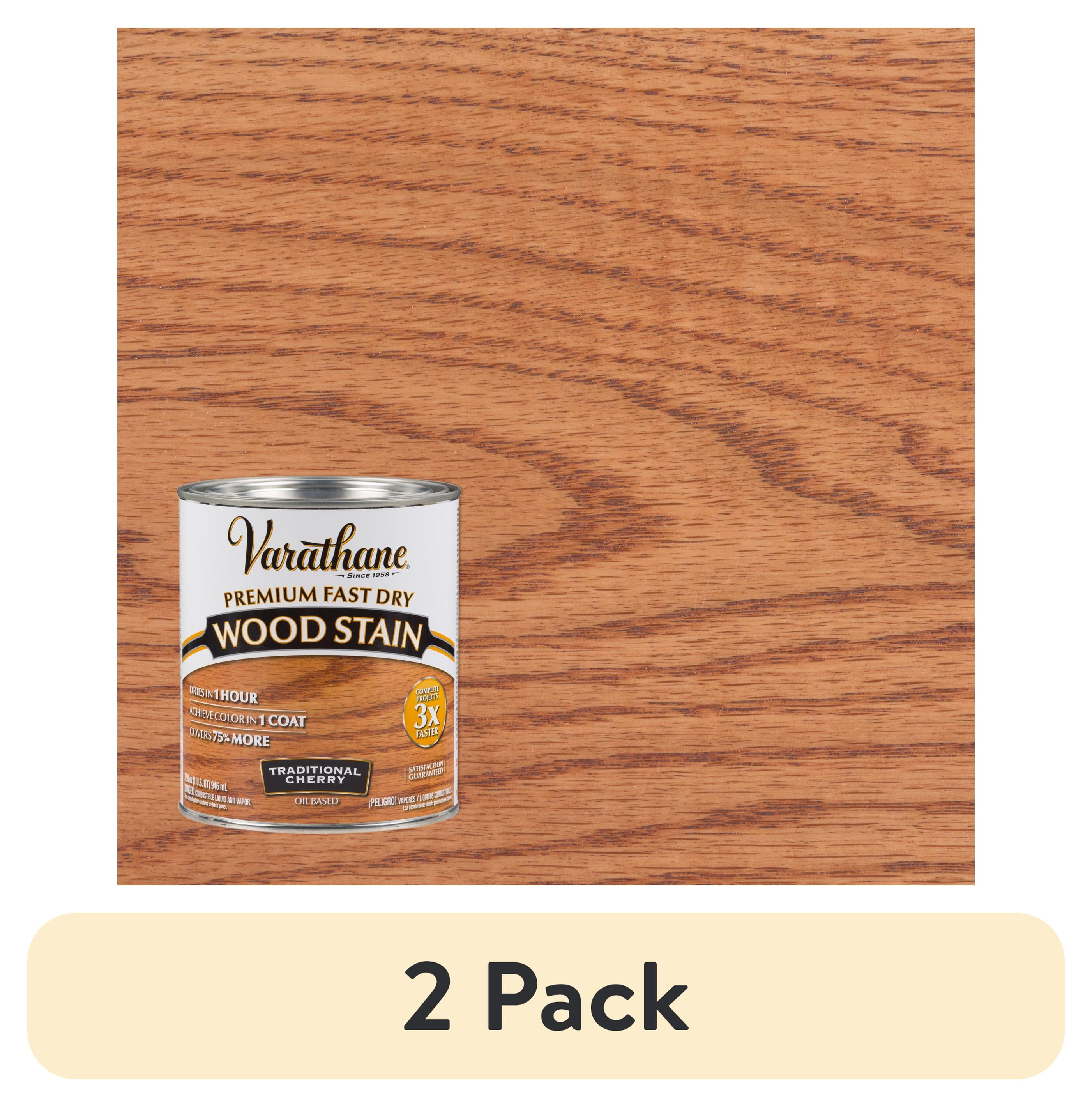 (2 pack) Traditional Cherry, Varathane Premium Fast Dry Wood Stain ...
