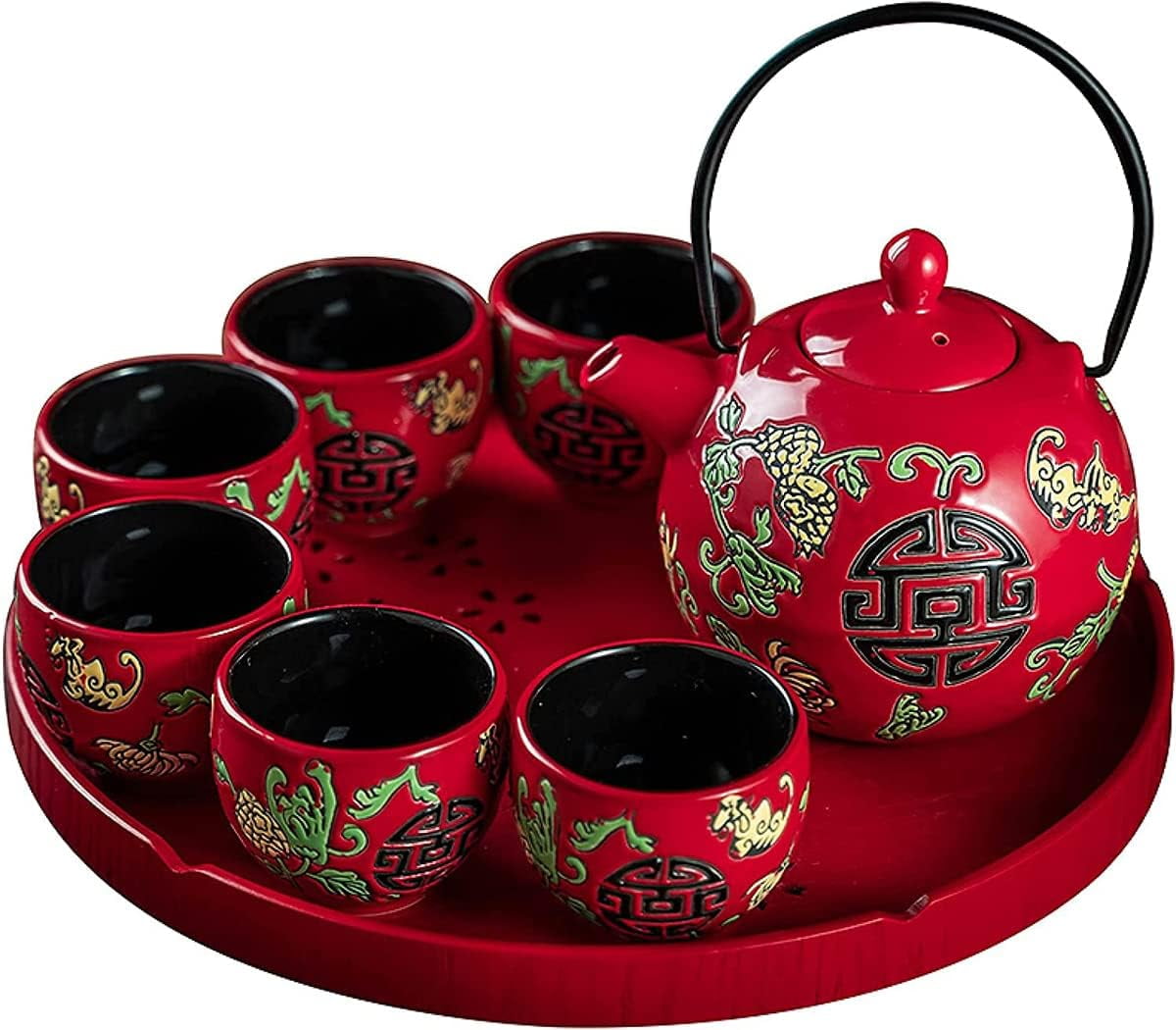 Traditional Chinese Ceramic Tea Set, Tea Set for Wedding Ceremony Party ...