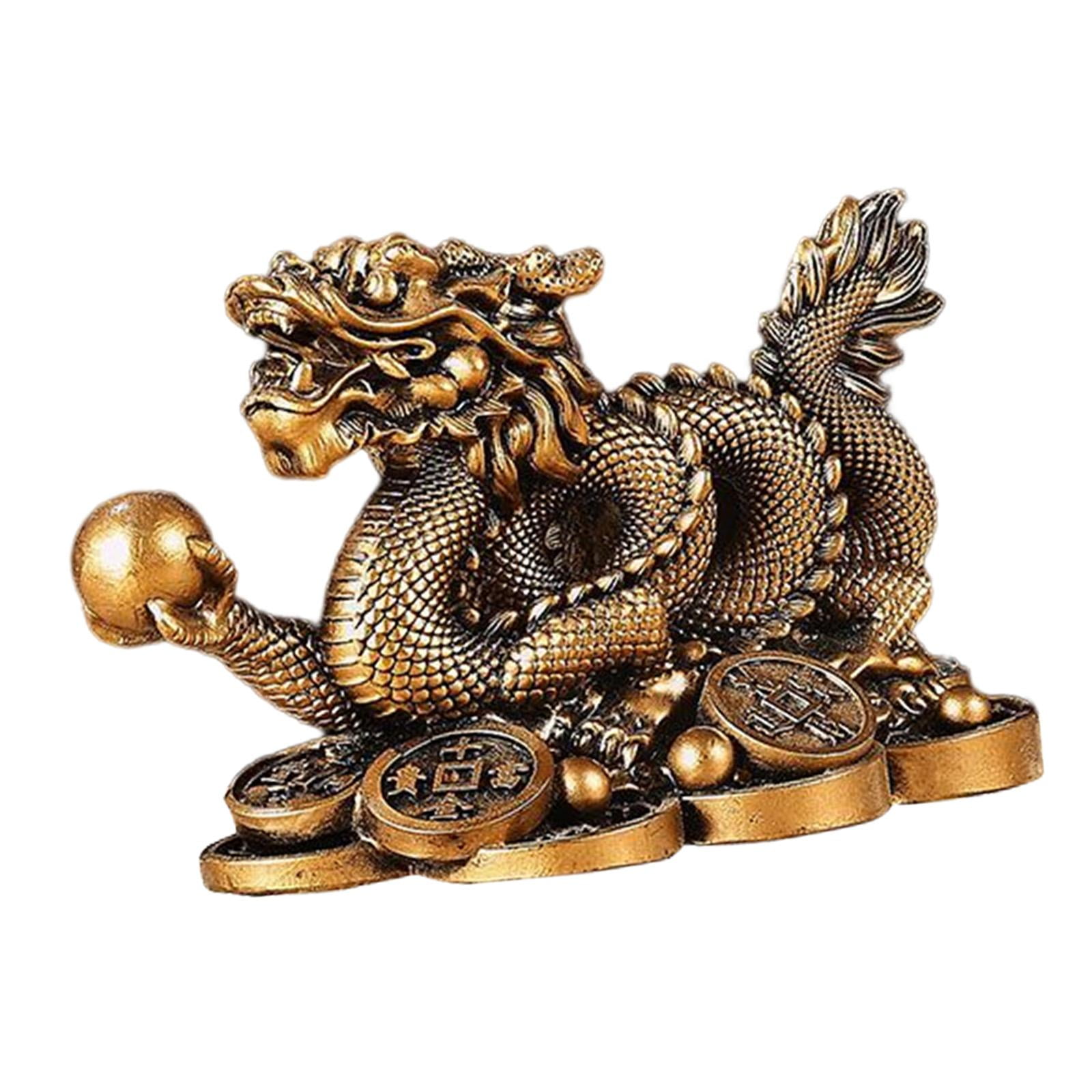 Traditional Chinese Dragon Figurines Statue Collectibles Good Luck Art ...