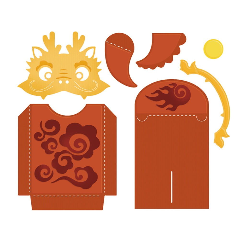 Traditional Chinese Dragon Red Packet Frame Cutting Die for Greeting ...