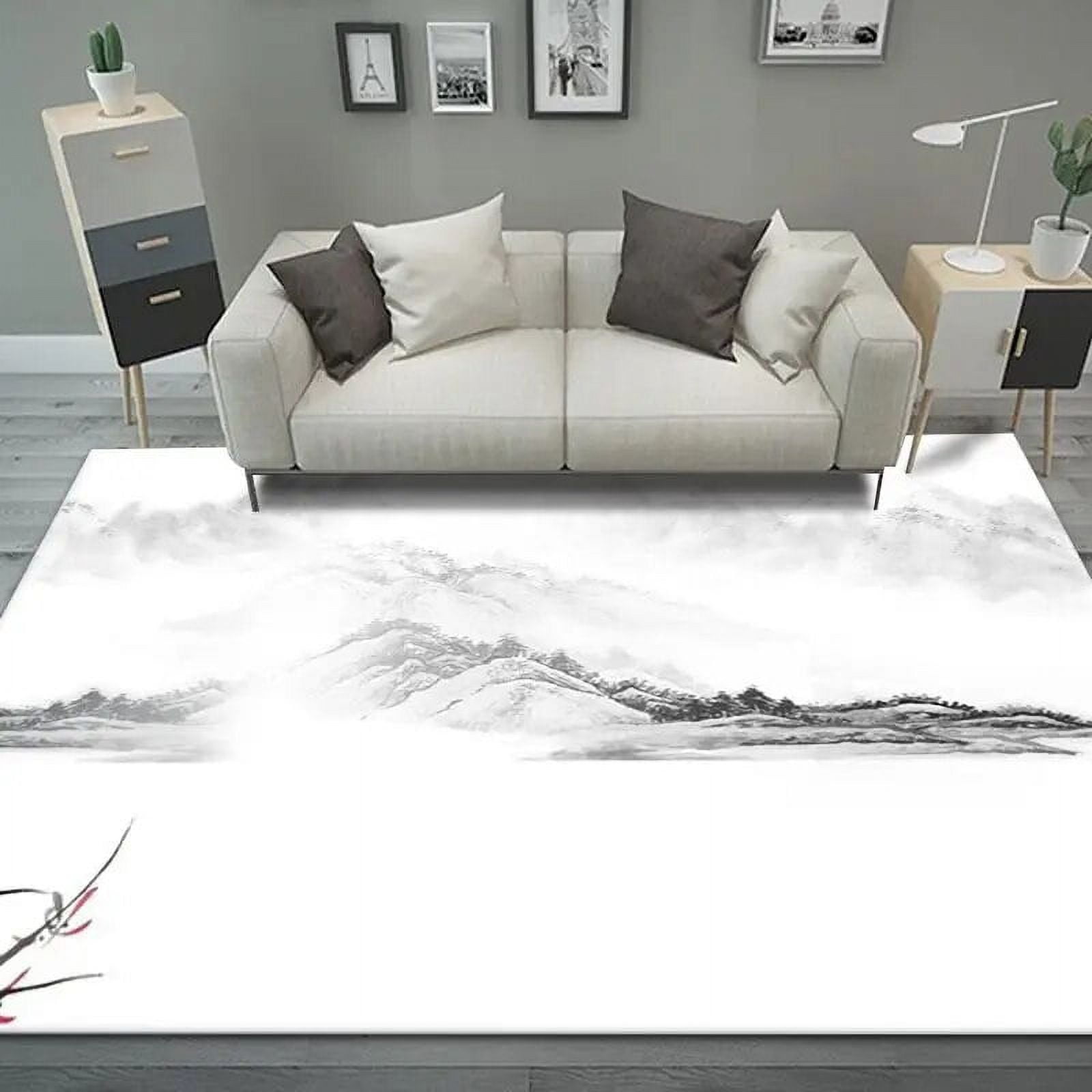 Traditional Chinese Ink Painting Carpet Large Area Rug for Bedroom ...
