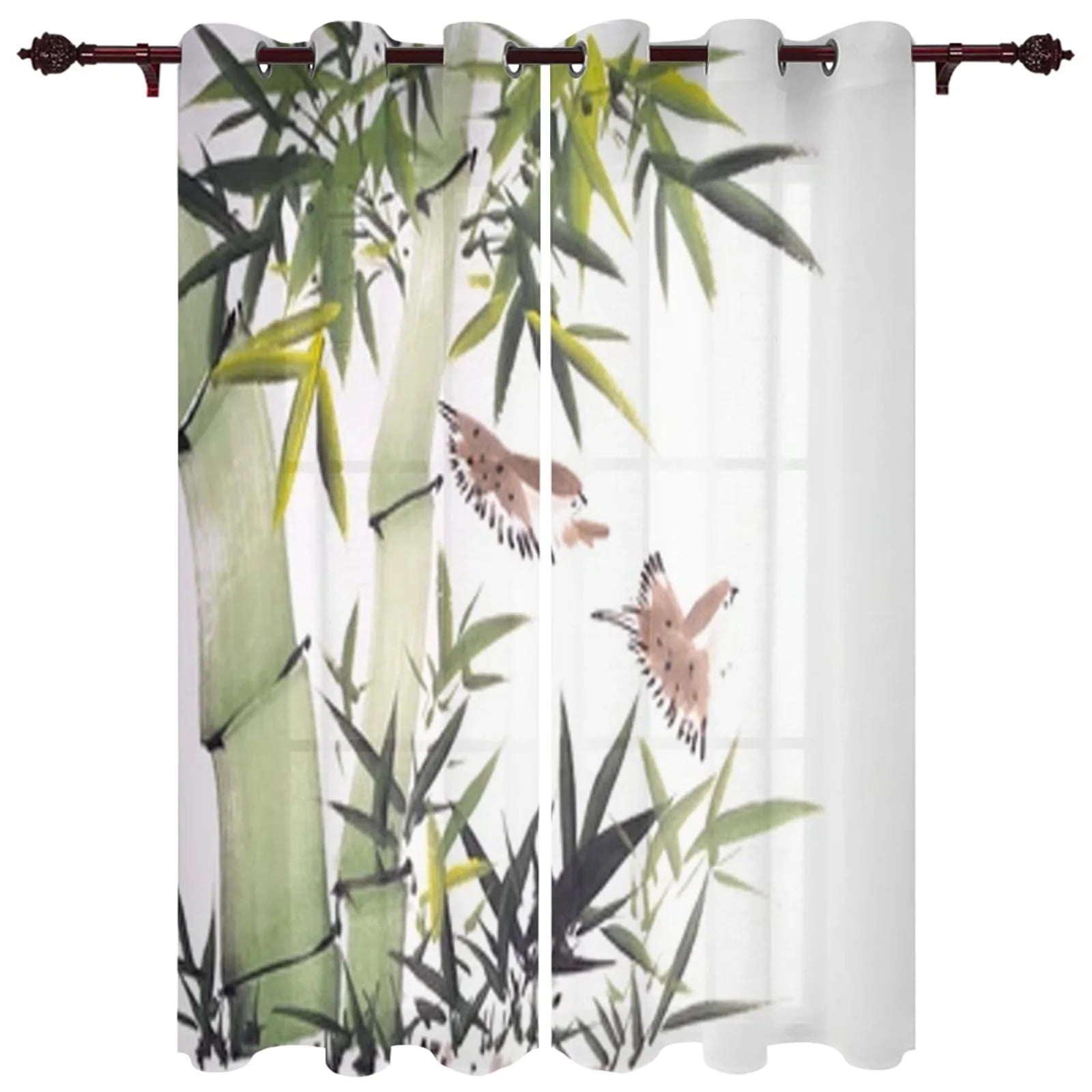Traditional Chinese Painting Bamboo Window Curtains For Living Room ...
