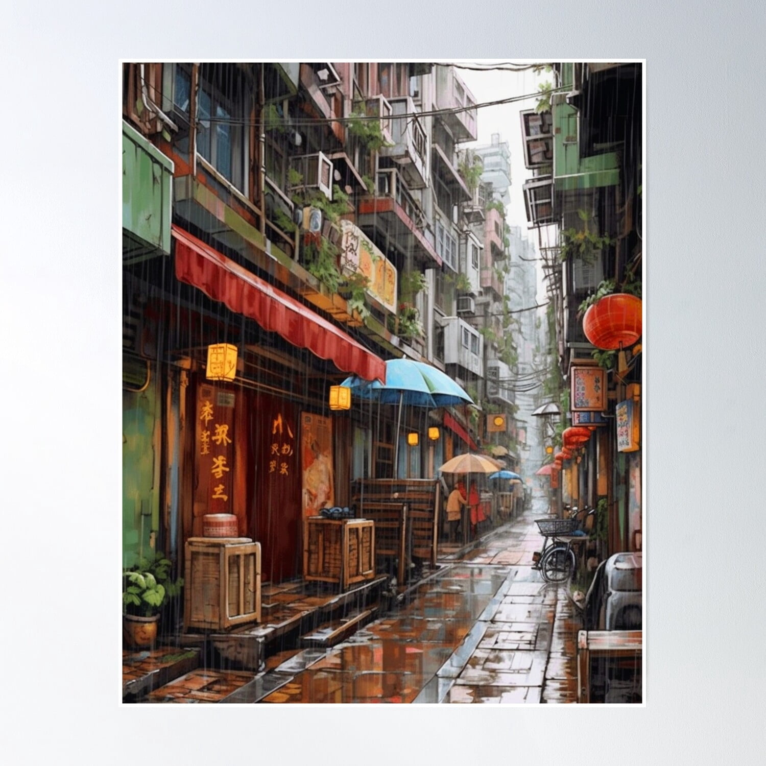 Traditional Chinese Street Poster Wall Art, Modern Wall Decor, 16x24 ...