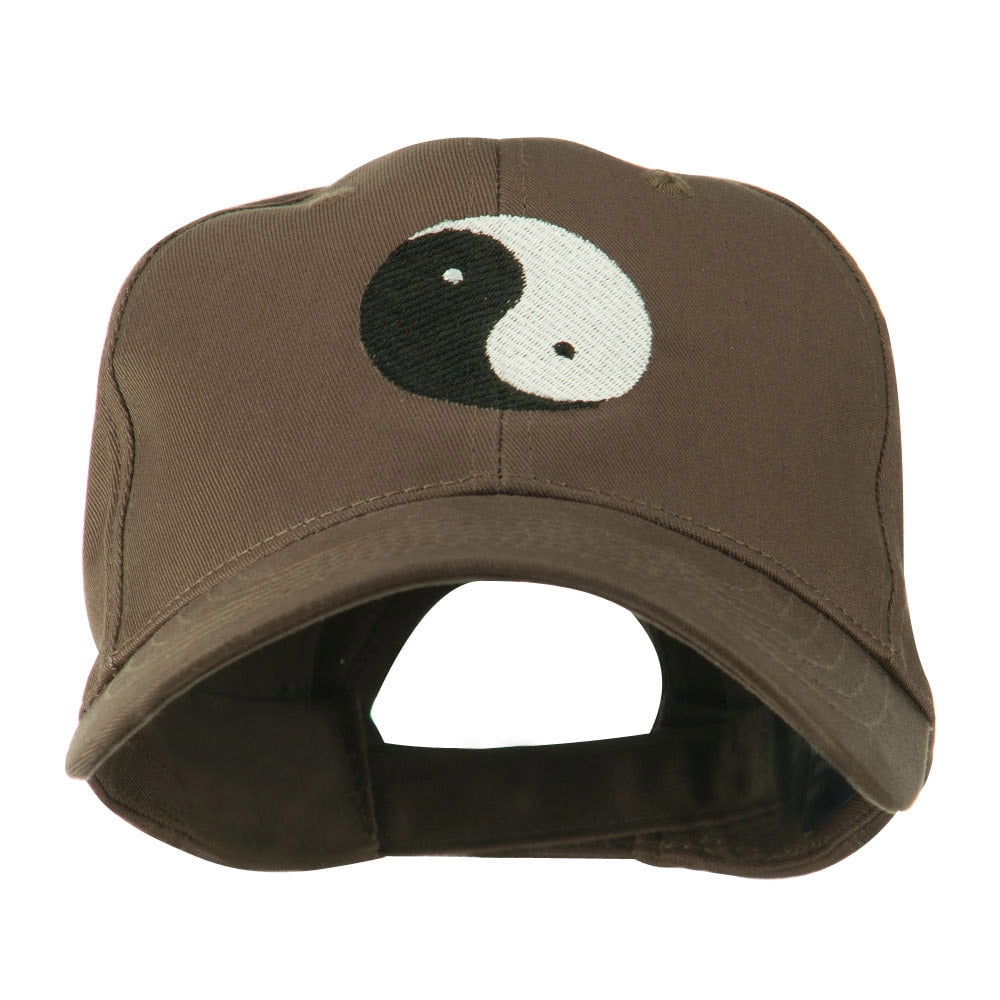 Traditional Chinese Symbol Yin and Yang Embroidered Cap - Brown OSFM ...