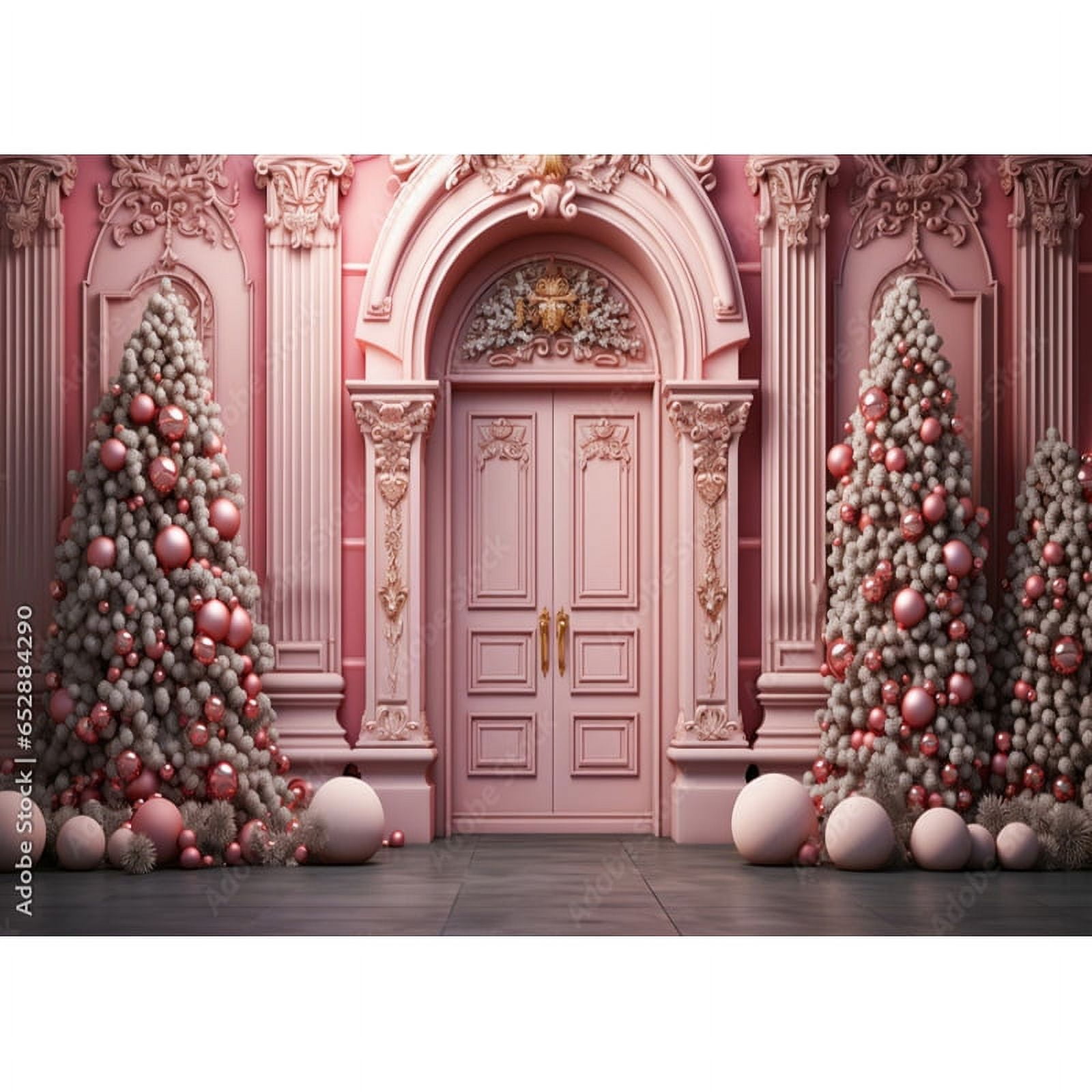 Traditional Christmas Background Decorations And Garland Arch Balls ...