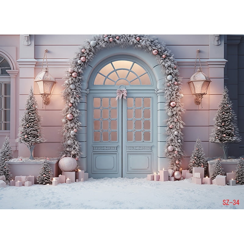 Traditional Christmas Background Decorations And Garland Arch Balls ...