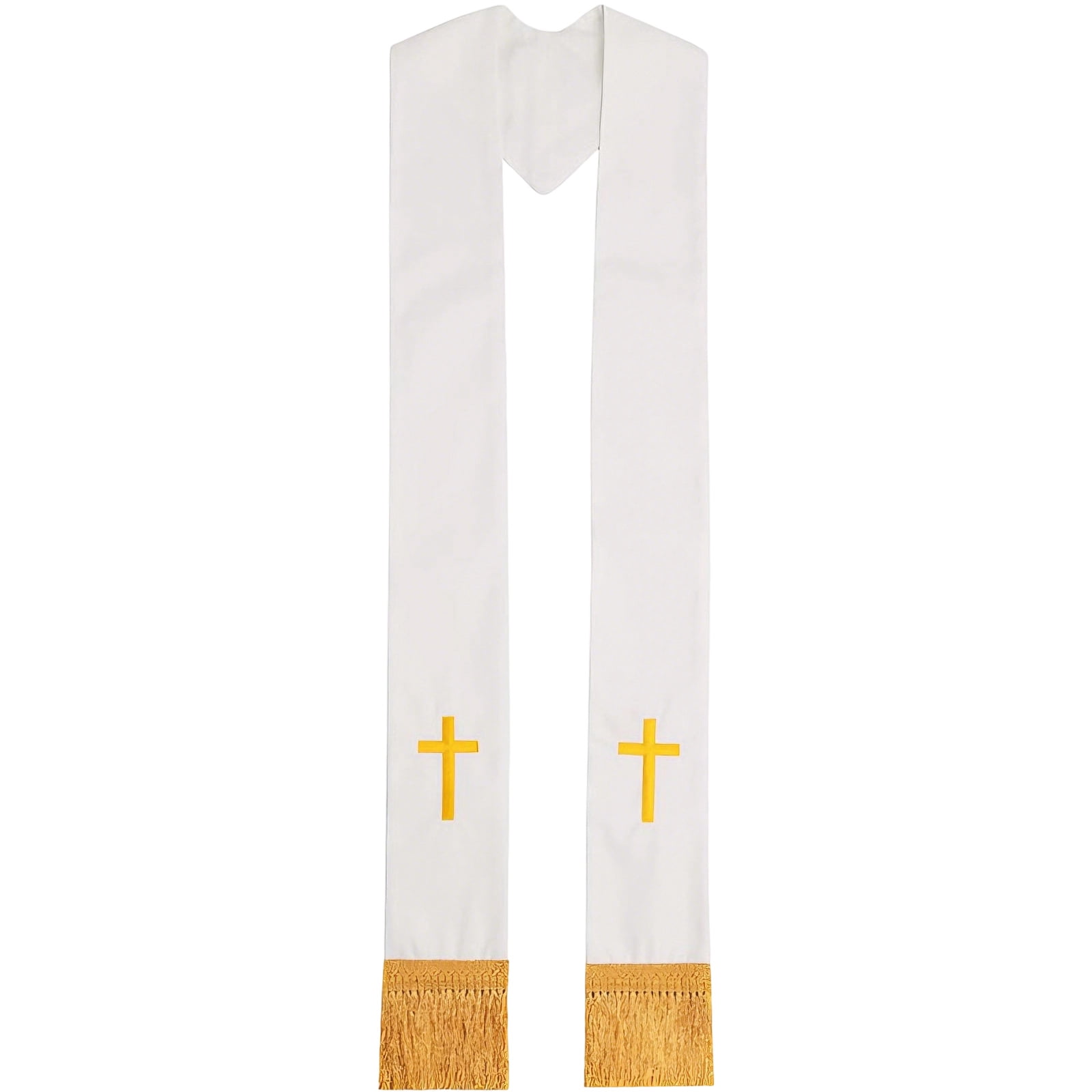 Traditional Clergy Stole with Embroidery Crossed Pattern and Elegant ...