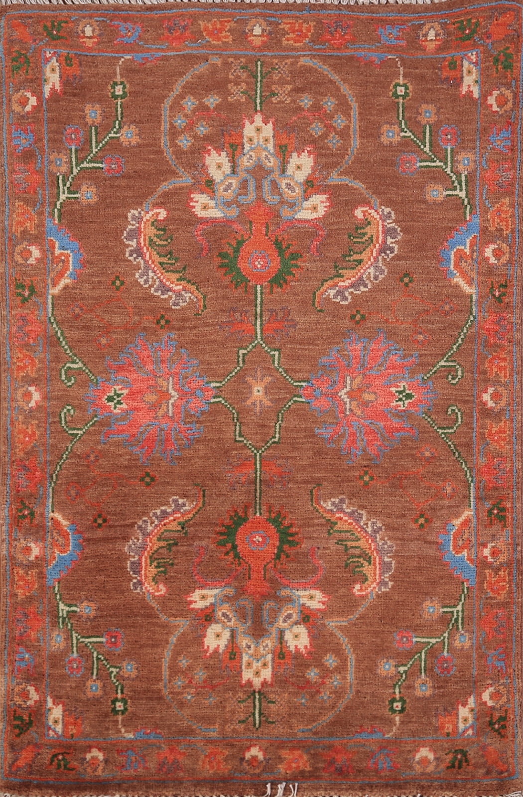 Traditional Collection, Brown Floral Area Rug 3' 0'' X 2' 0'', Oriental ...