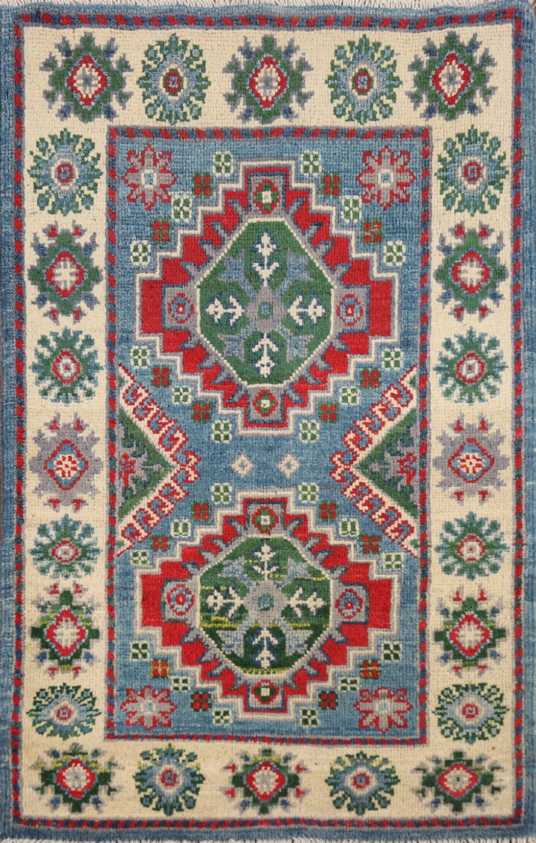 Traditional Collection, Navy Blue & Blues Geometric Area Rug 3' 0'' X 2 ...