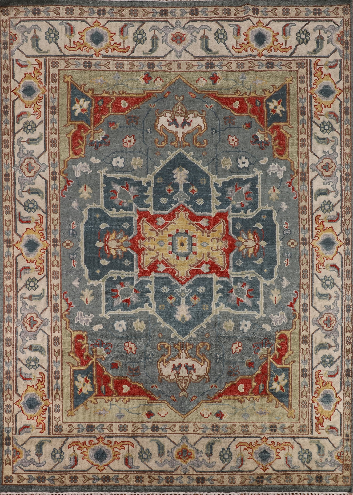 Traditional Collection, Navy Blue & Blues Medallion Area Rug 9' 11'' X ...