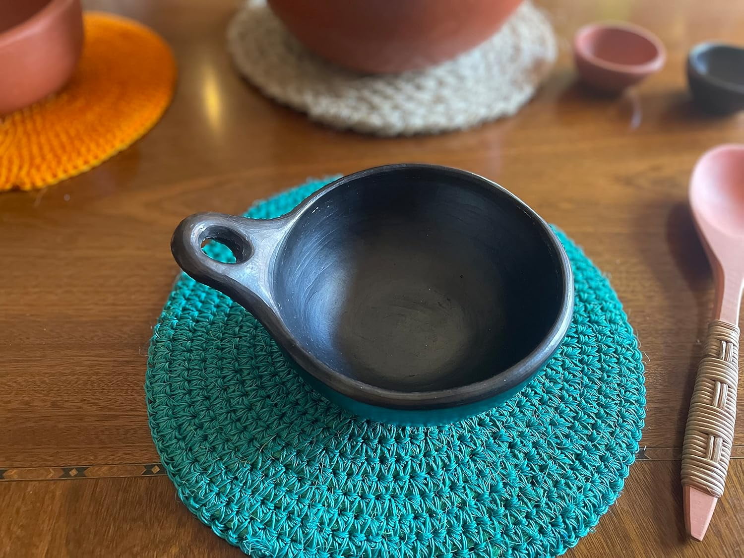 Traditional Colombian Chamba Soup Bowl 16 onz Black Clay Original 100% ...