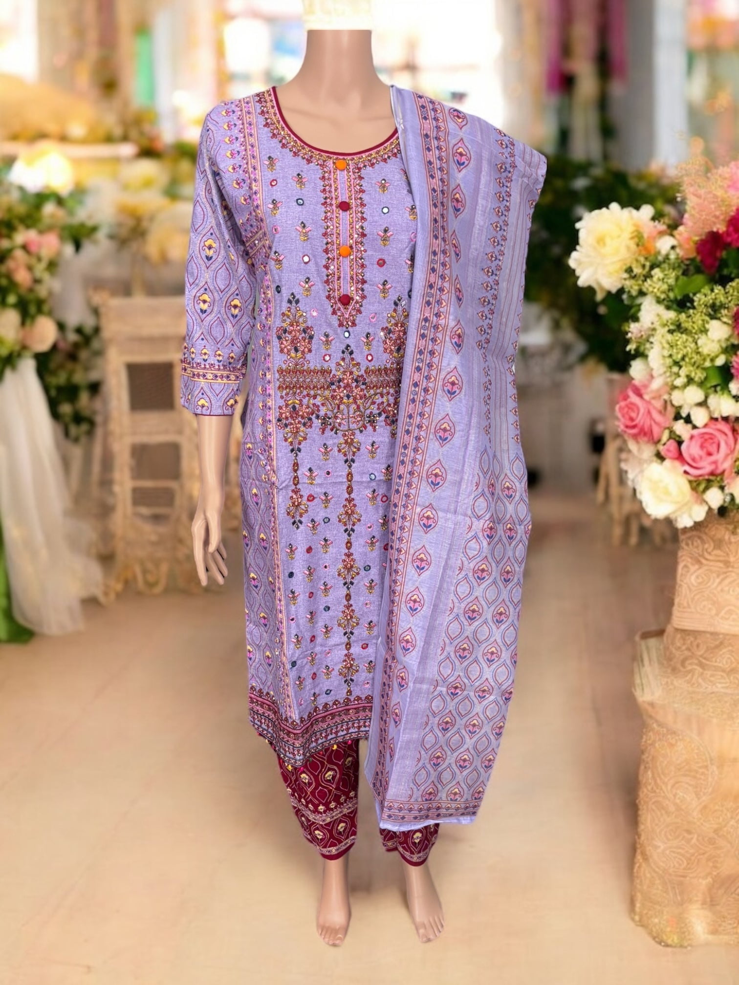Traditional Cotton Designer Salwar Kameez Suit, Cultural Wear for Women ...