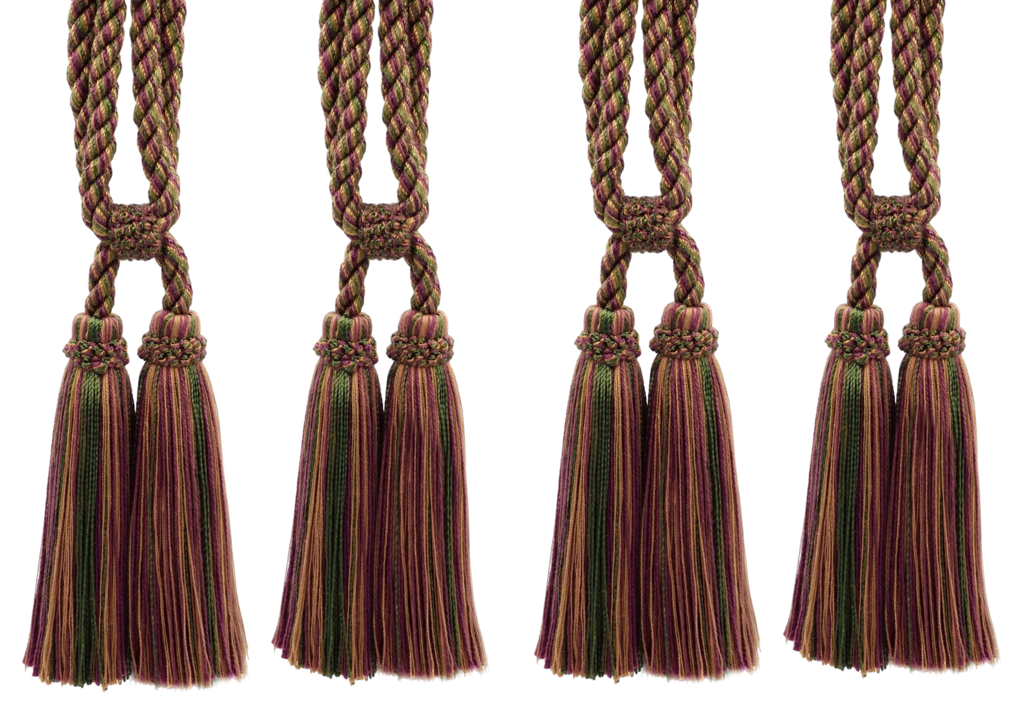 Traditional Cotton Double Tassel Curtain & Drapery Tassel Tieback, Tassel Length 5 1/2" (14cm ...