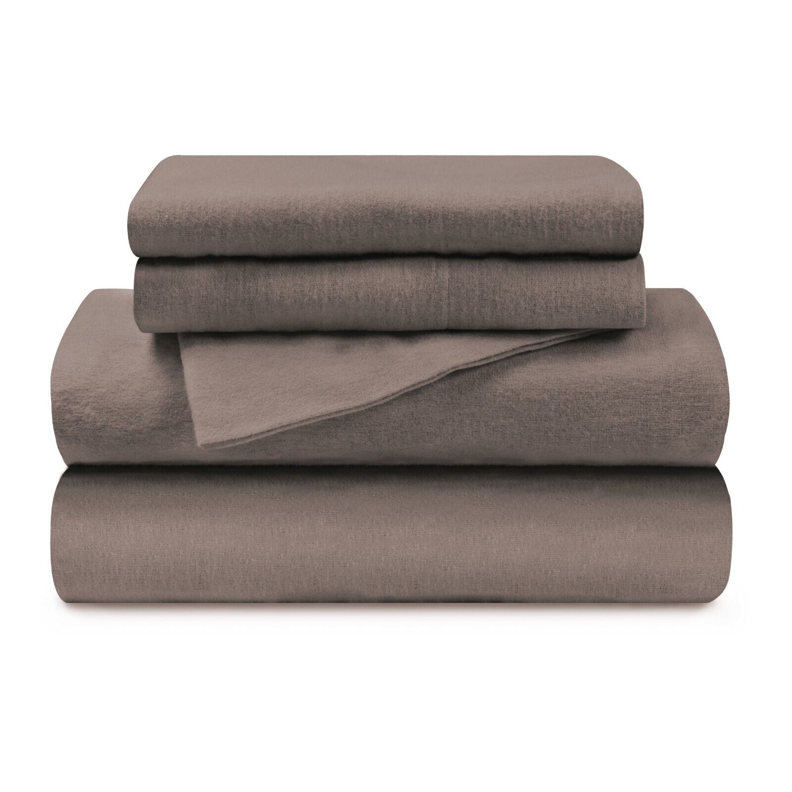 Traditional Cotton Flannel Bed Sheet Deep Pocket Solid Flat Fitted ...