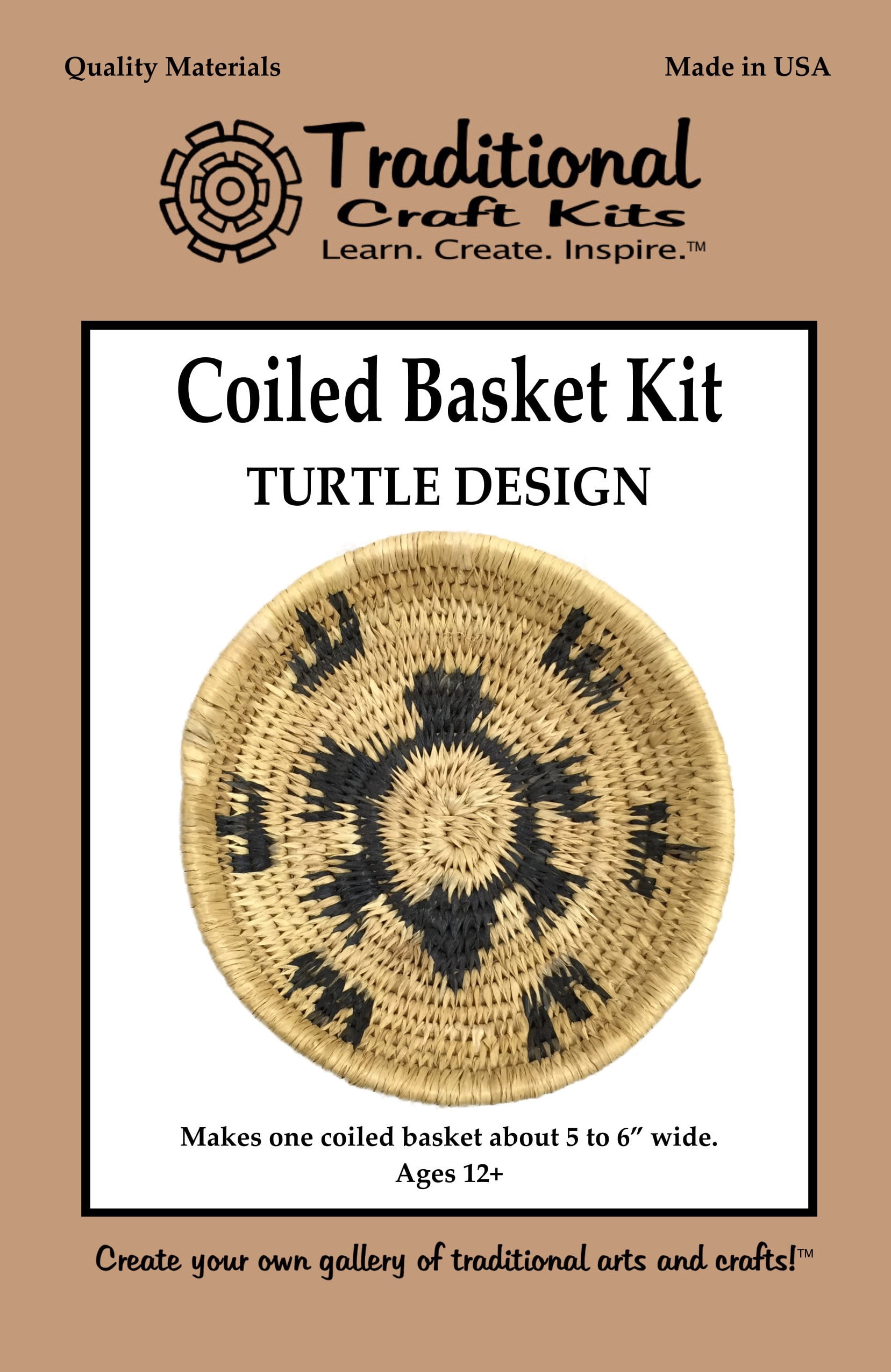 Traditional Craft Kits: Coiled Basket Kit - Turtle Design - materials ...