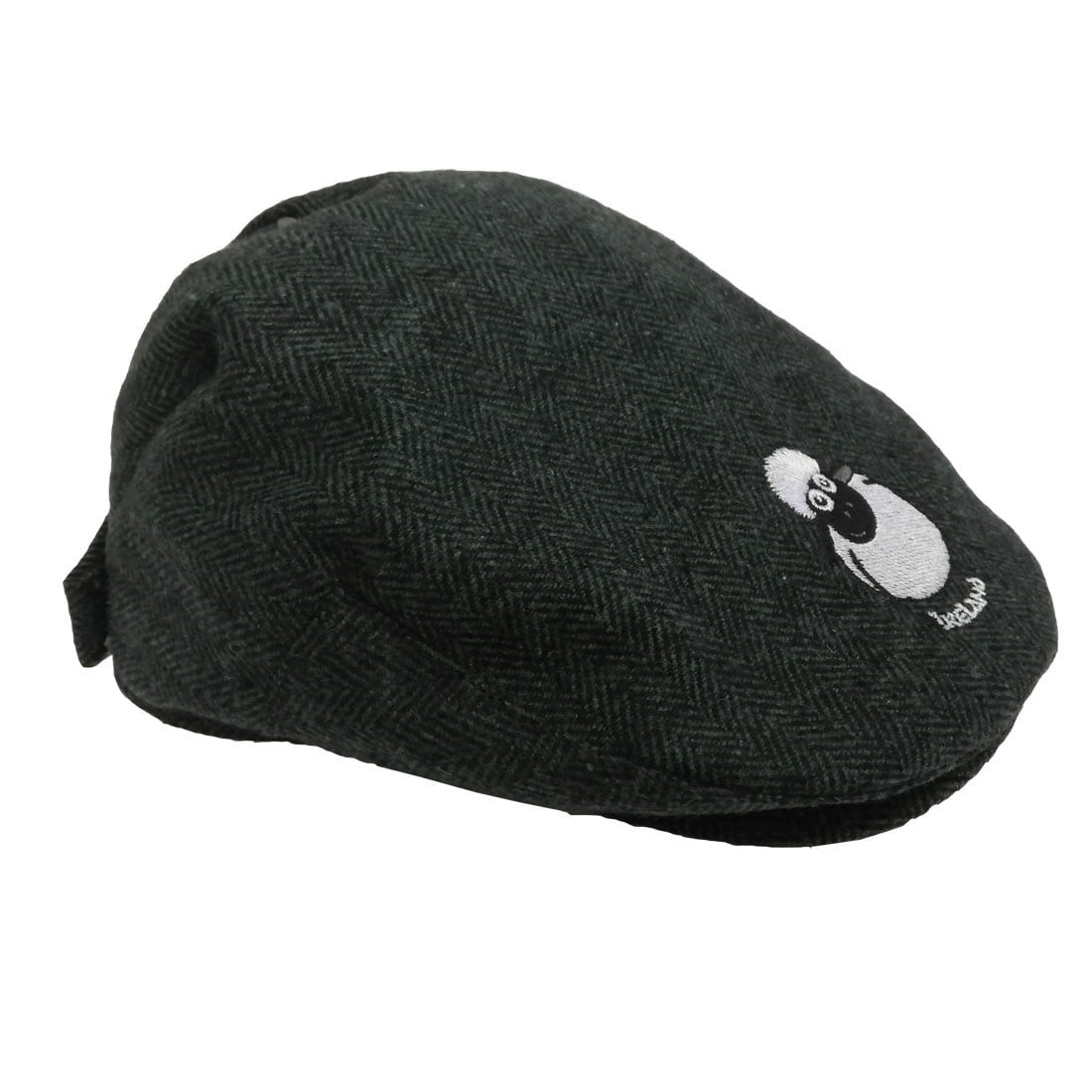 Traditional Craft Ltd Green Herringbone White Sheep Kids Flat Cap ...