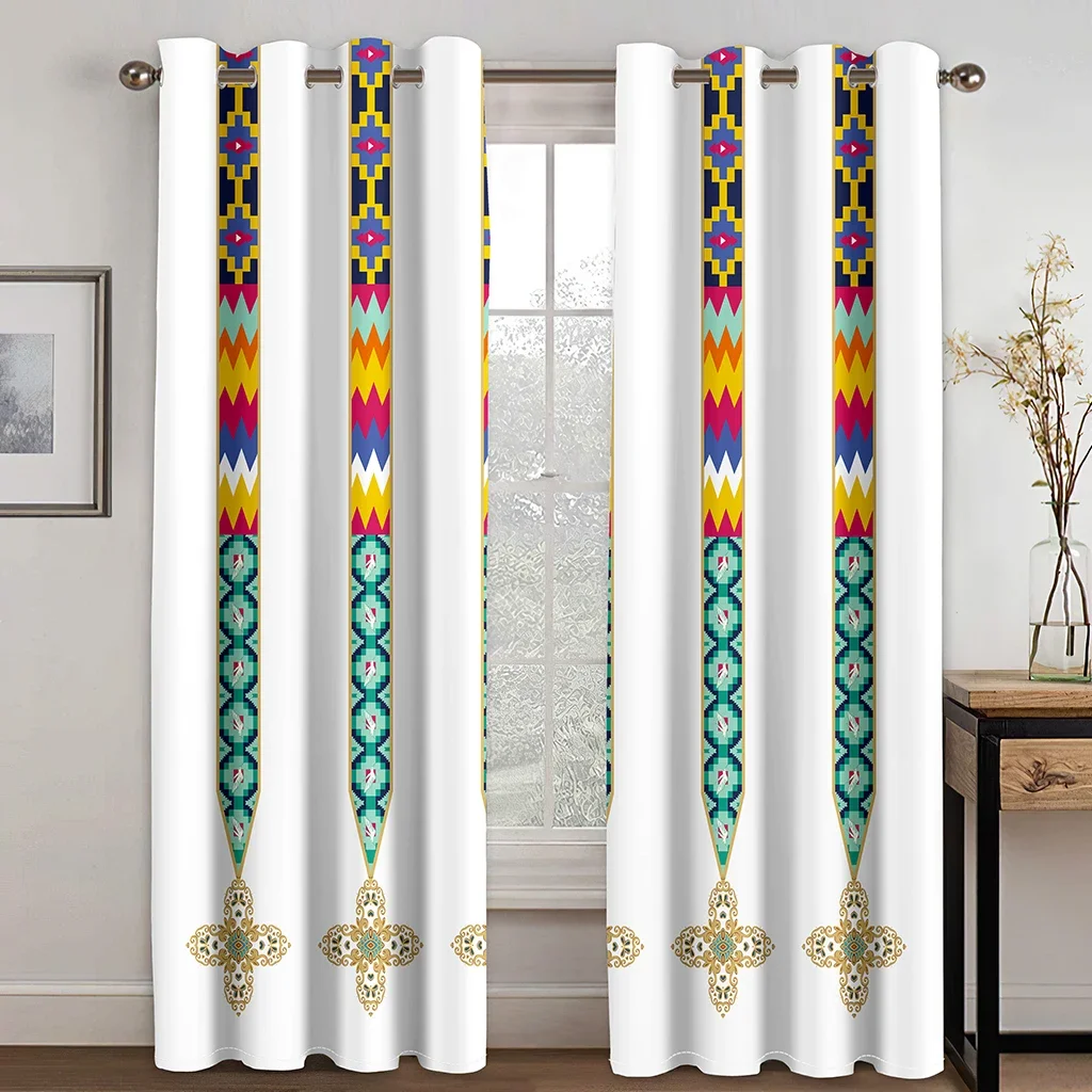 Traditional Culture Ethiopian and Eritrean Window Curtains for Living ...