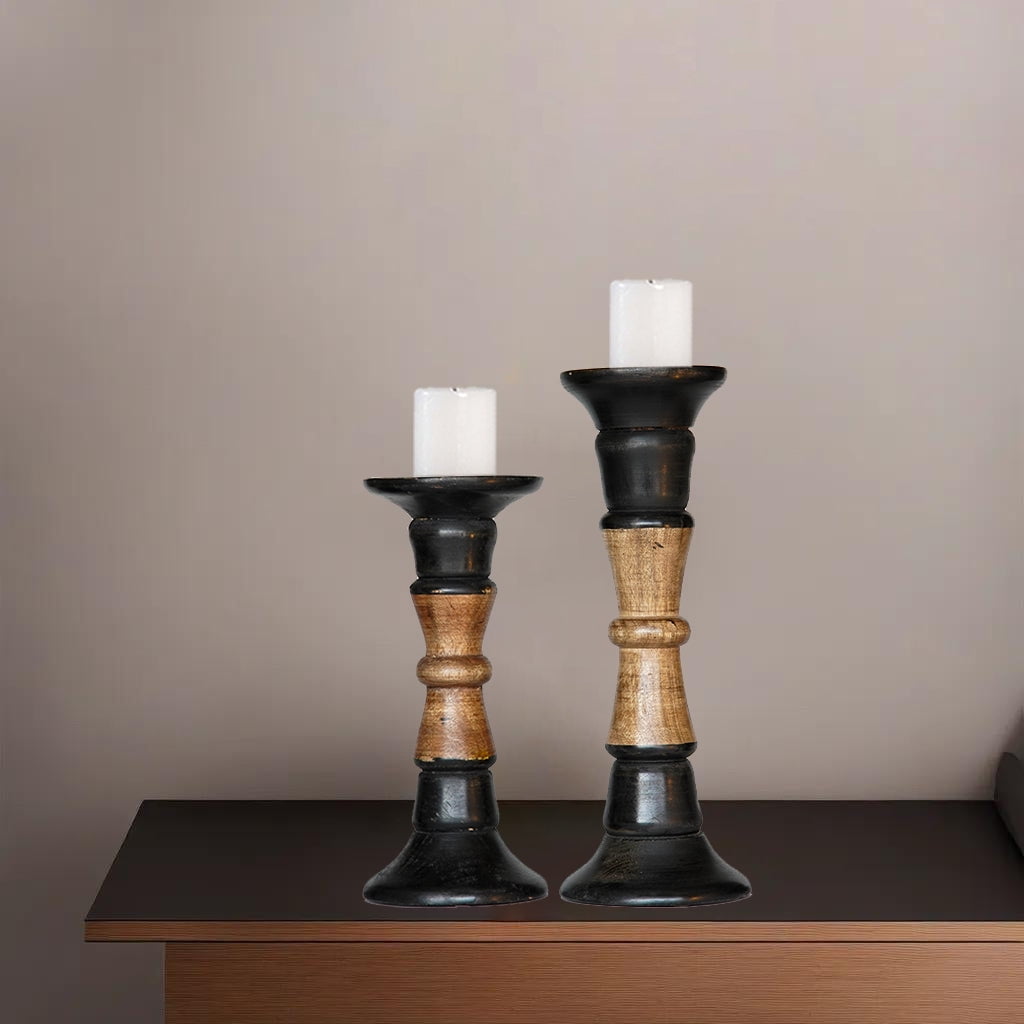 Traditional Dark Polish Eco-friendly Handmade Mango Wood Set Of Two 9 ...