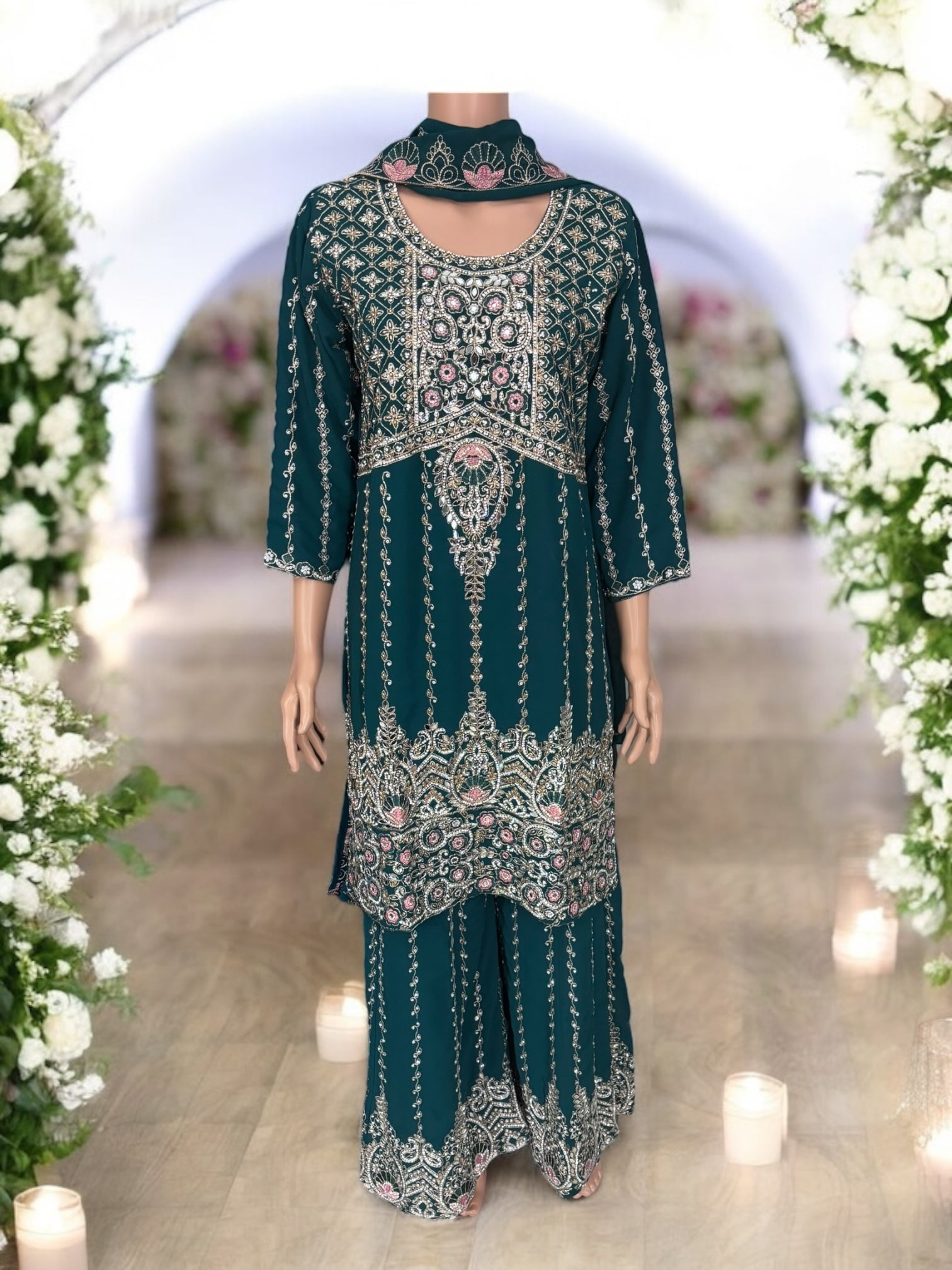 Traditional Designer Sharara Salwar Kameez Suit, Cultural Wear, 203 ...