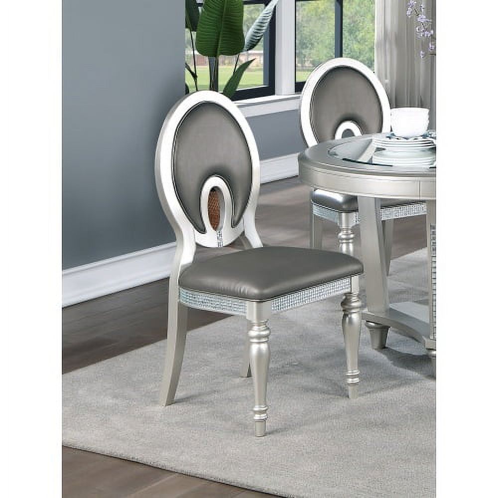 Traditional Dining Room Furniture Chairs Set of 2 Chairs Dark Gray Hue ...