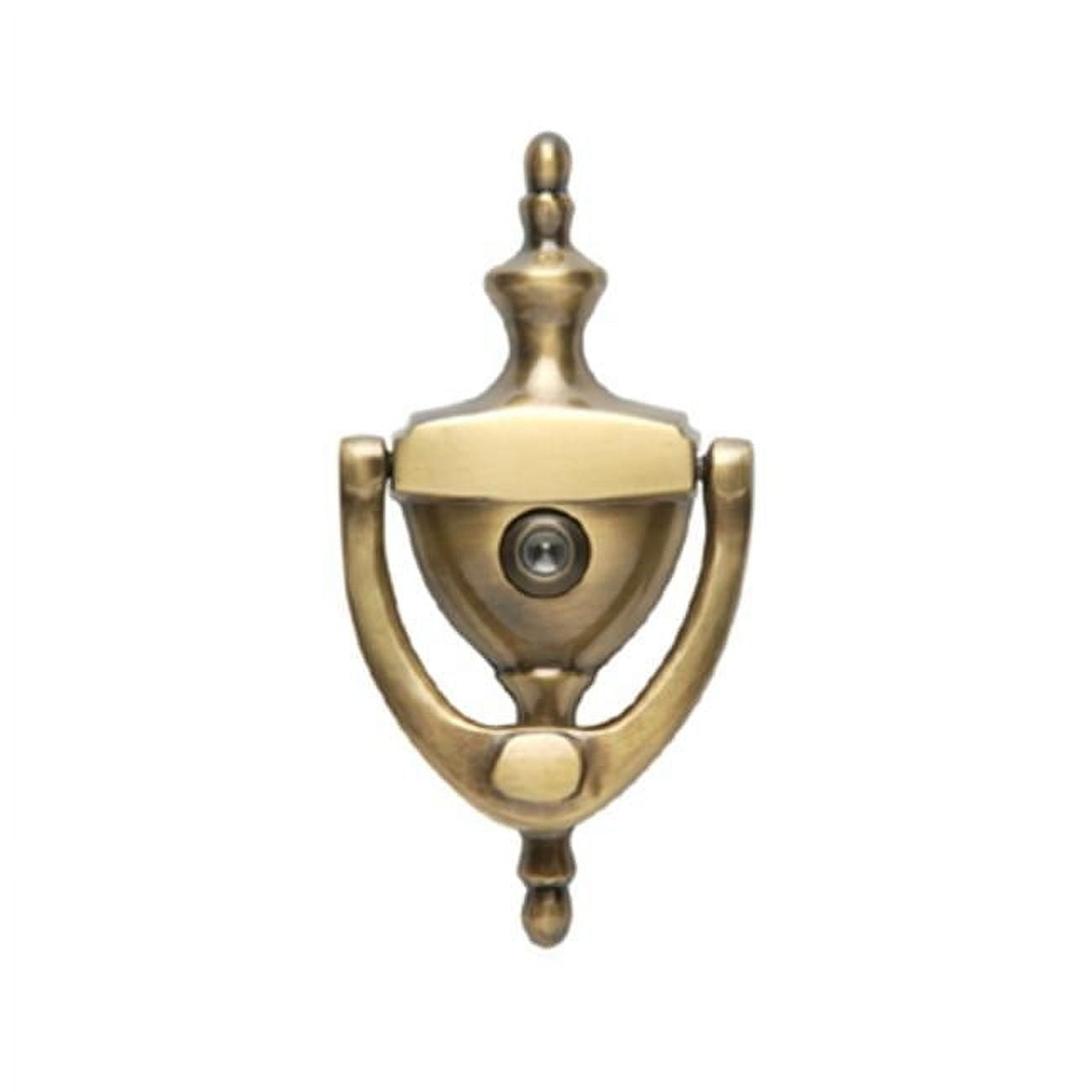Traditional Door Knocker 6 in. with Eyeviewer Polished Brass - Walmart.com