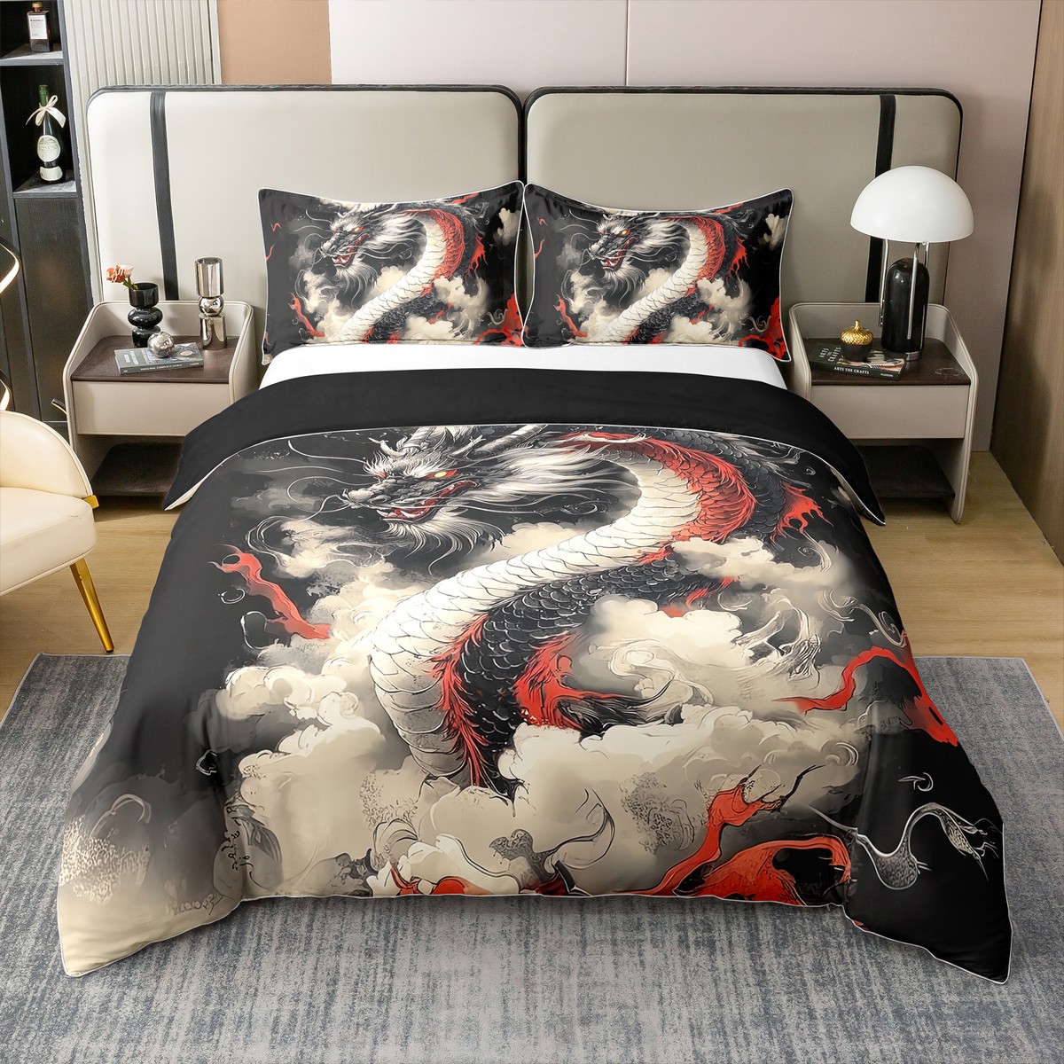 Traditional Dragon 100% Cotton Duvet Cover Twin for Kids Teens Adult ...