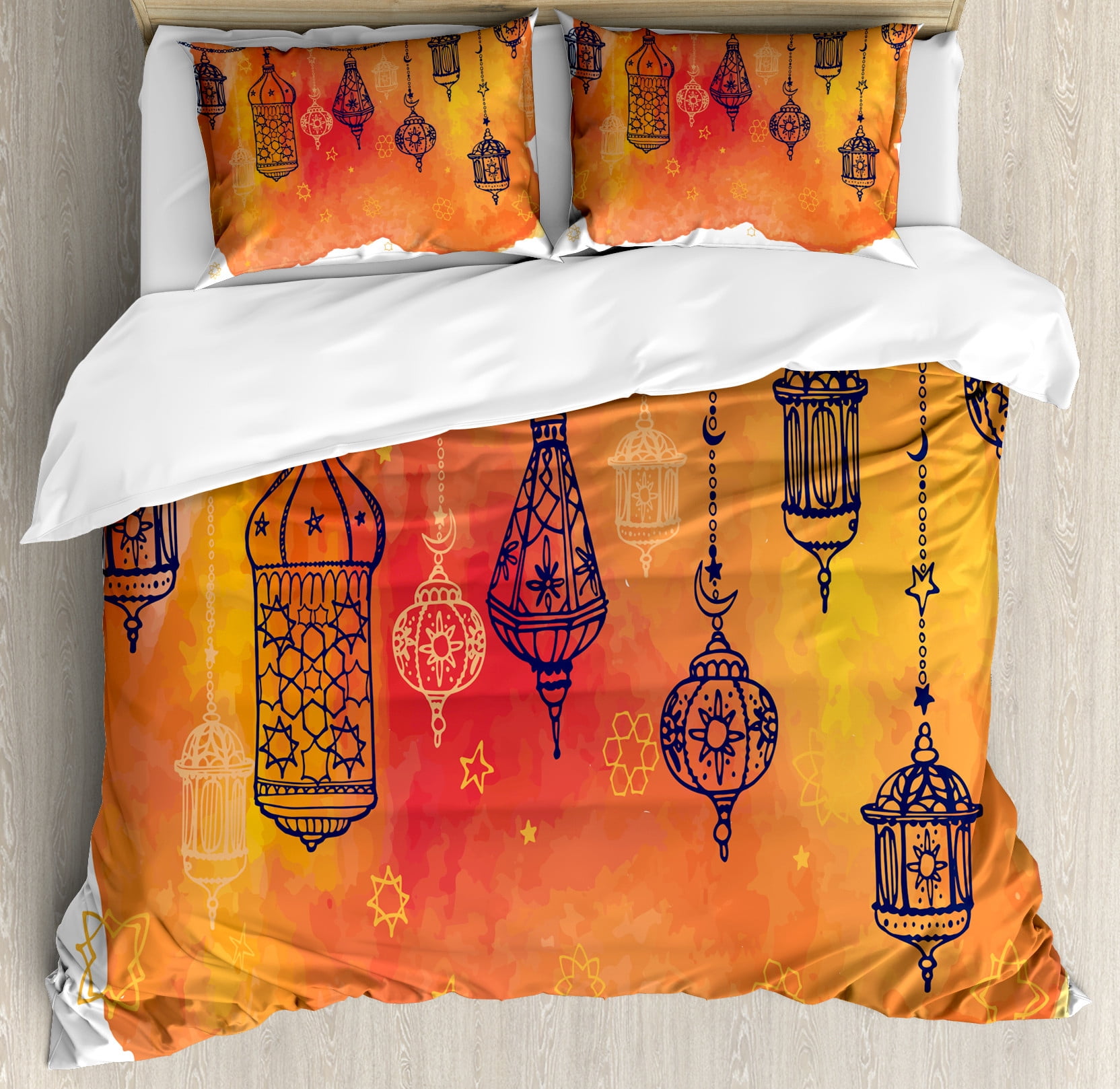 Traditional Duvet Cover Set, Garland Look Middle Eastern Themed ...