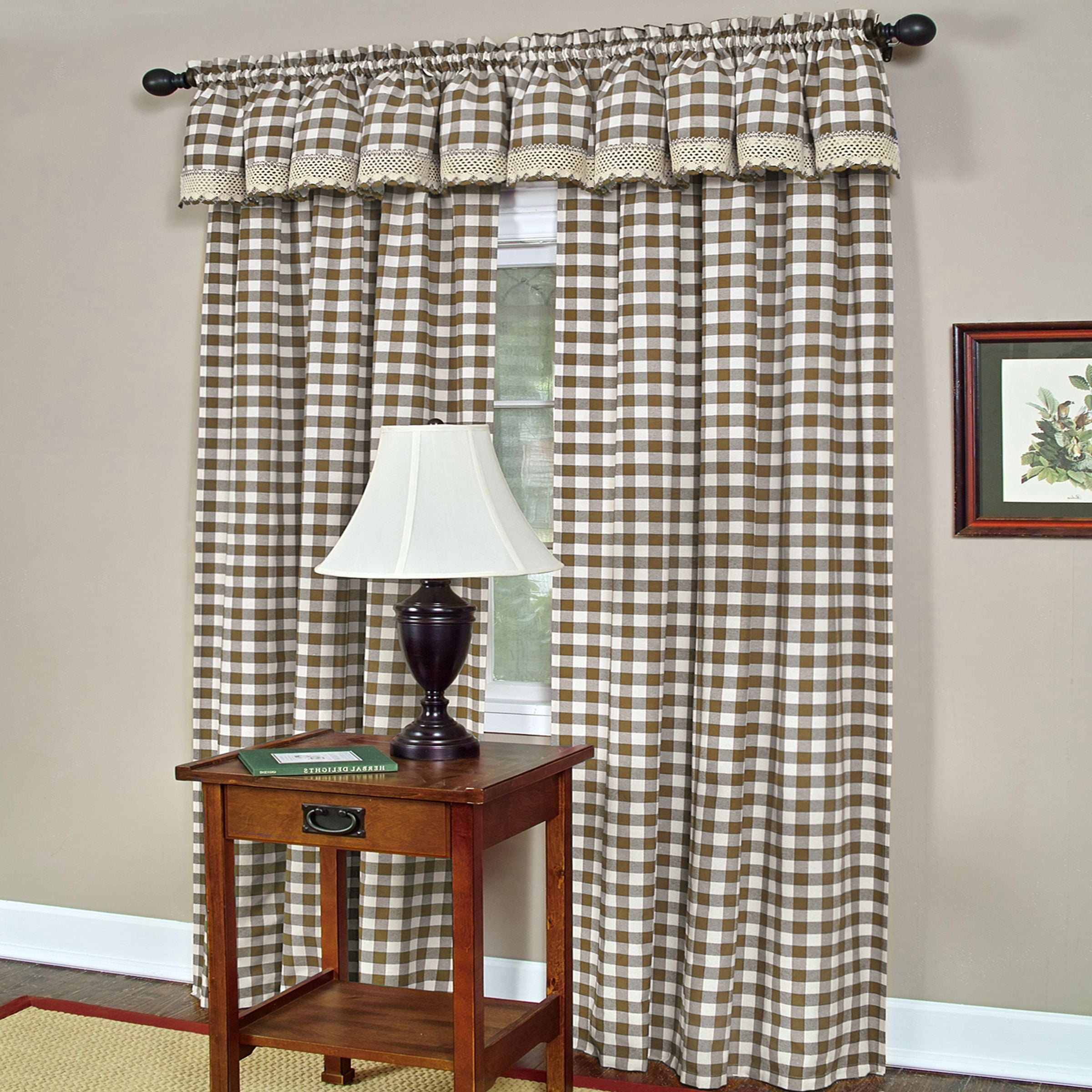 Traditional Elegance Buffalo Check Window Curtain Valance - 58x14 ...