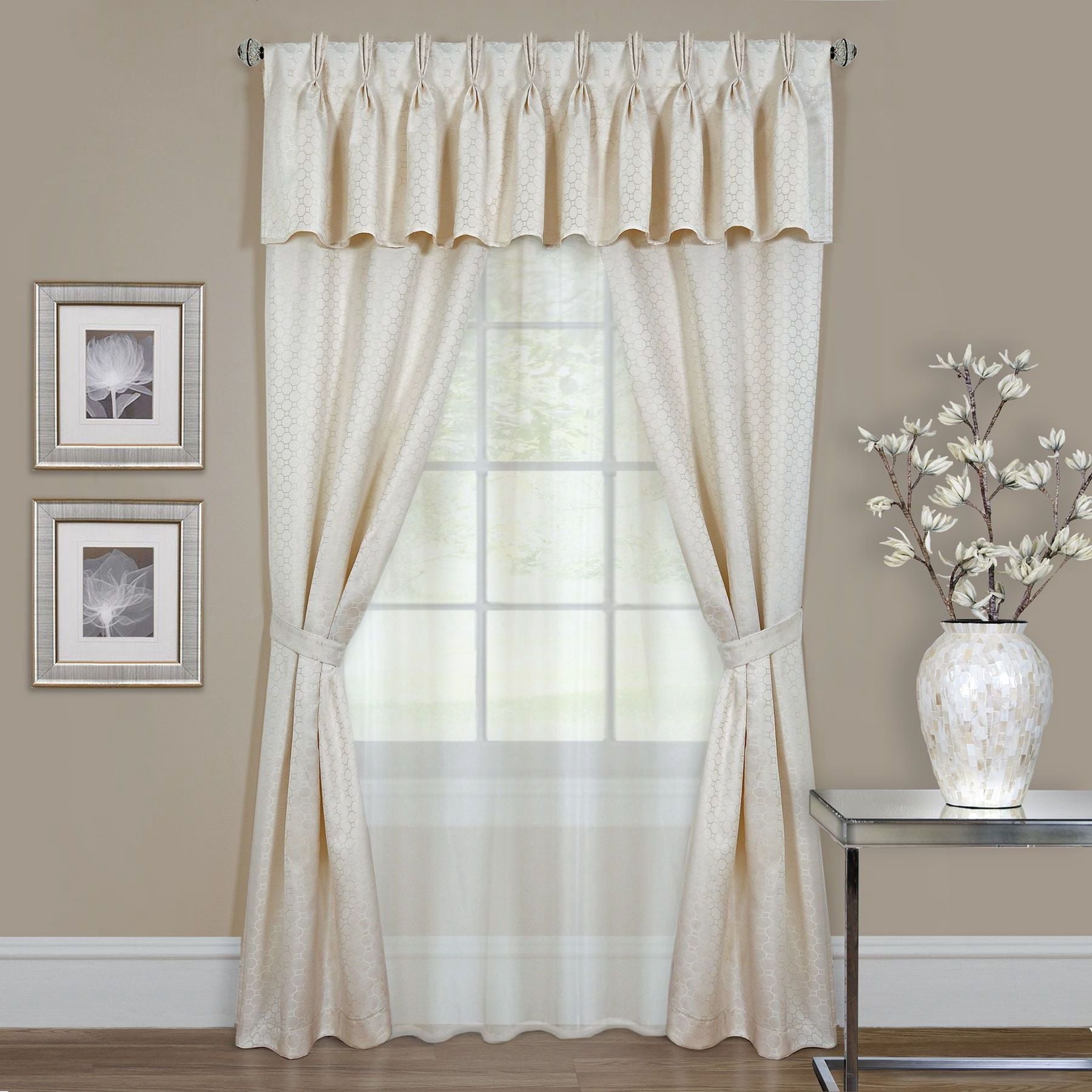 Traditional Elegance Lorraine 6 Pc Window Curtain Set - 55x84 - Ivory ...