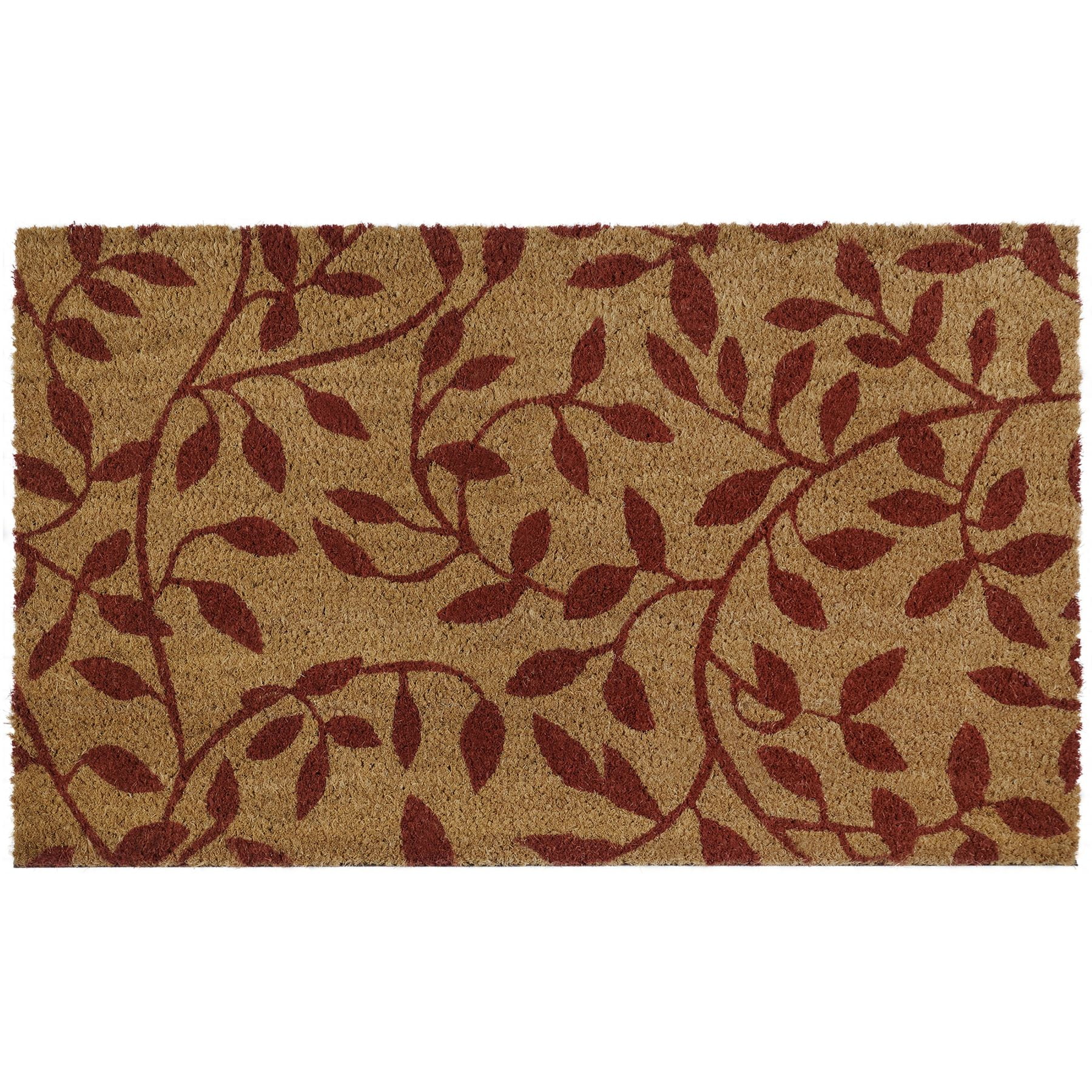 Traditional Elegance Printed Coir Door Mat 18x30 - Leaves - Walmart.com