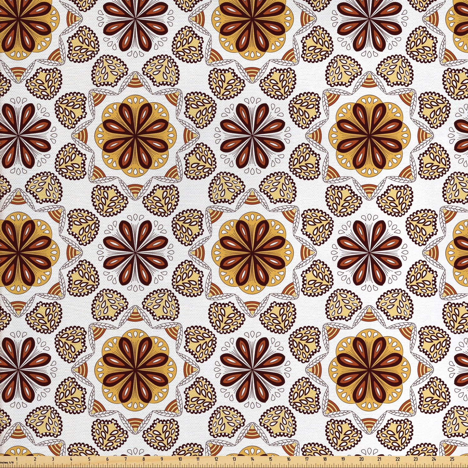Ambesonne Traditional Fabric by the Yard Upholstery, Middle East Damask ...