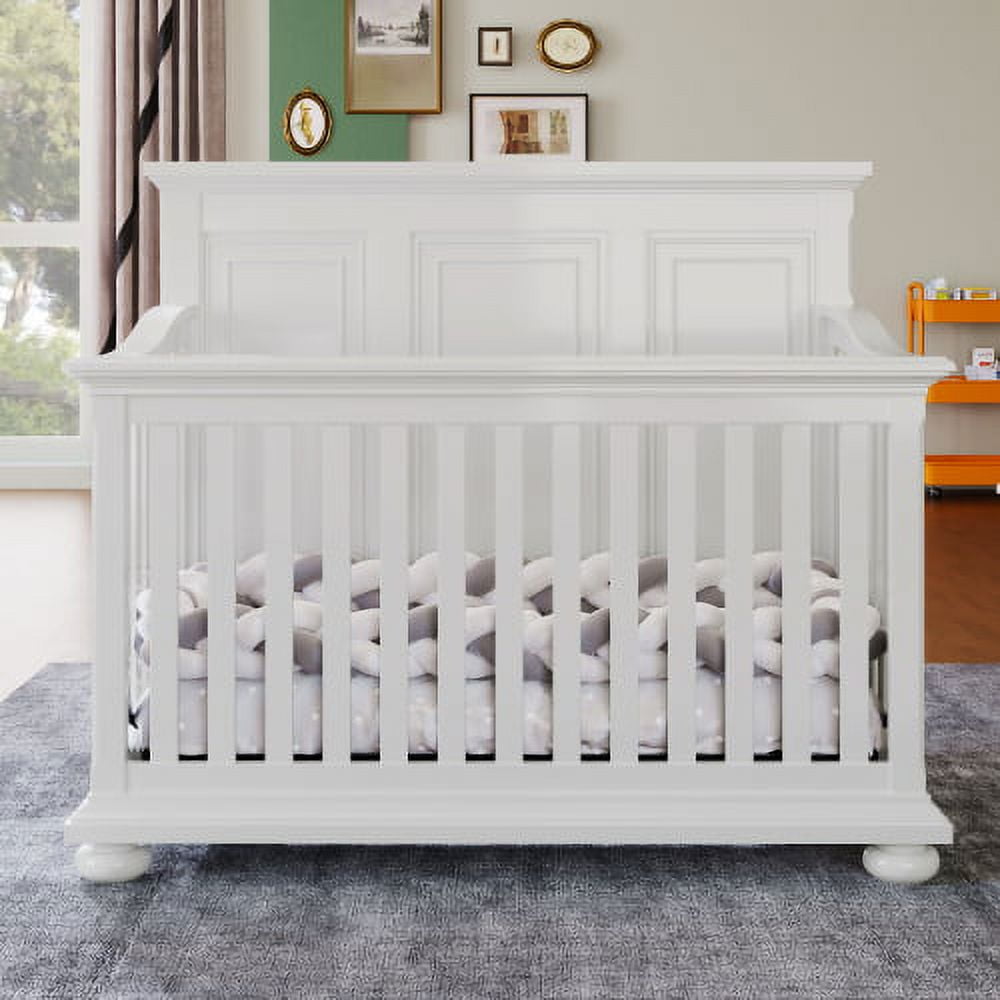 Traditional Farmhouse Style 4-in-1 Full Size Convertible Baby Crib ...