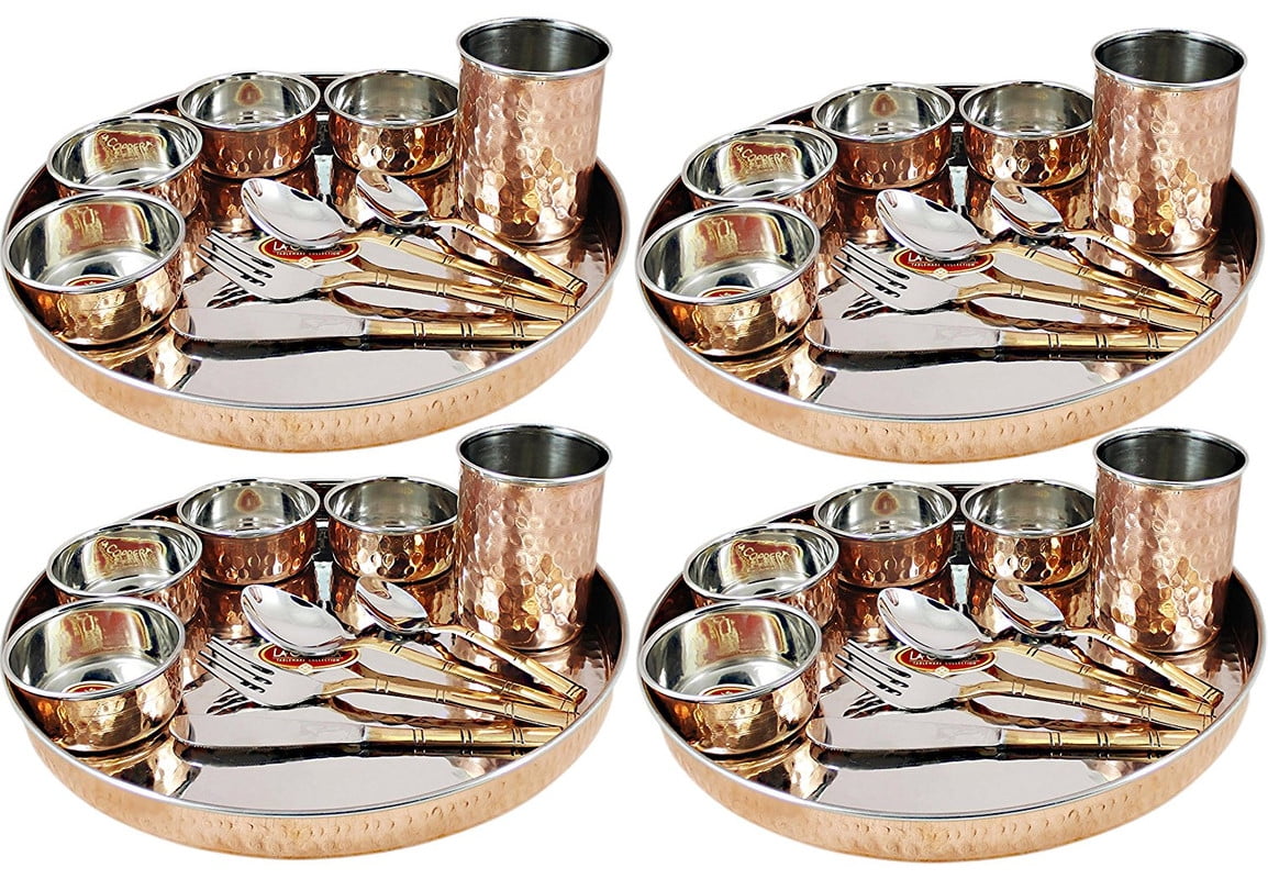 Traditional Fiber Hammered Steel Copper Home Hotel Restaurant Dinner ...