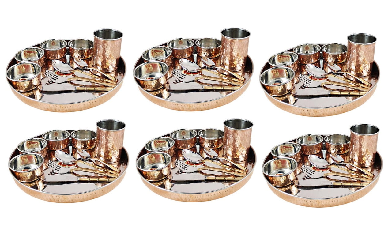 Traditional Fiber Hammered Steel Copper Home Hotel Restaurant Dinner ...