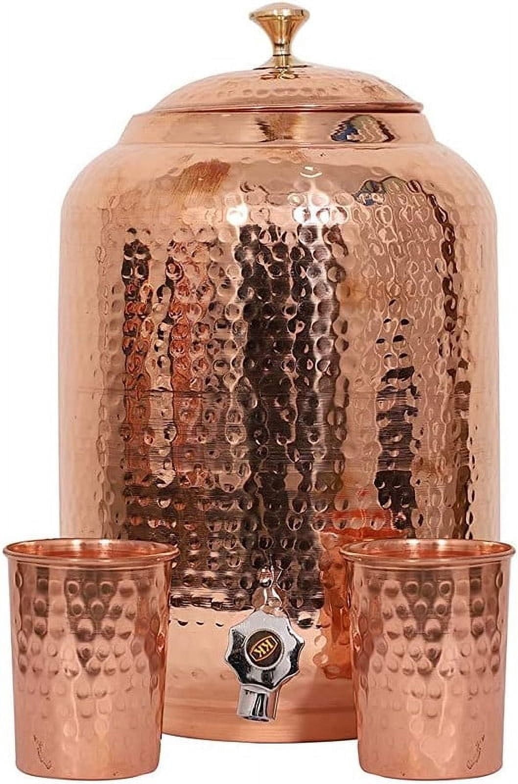 Traditional Fiber Pure Copper Drinkware Set - Copper Water Pot 3.5 ...