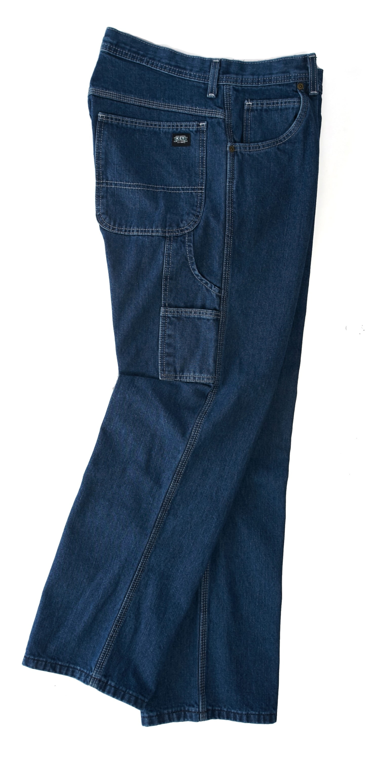 Traditional Fit Denim Dungaree - Indigo Denim Enzyme Wash - Walmart.com