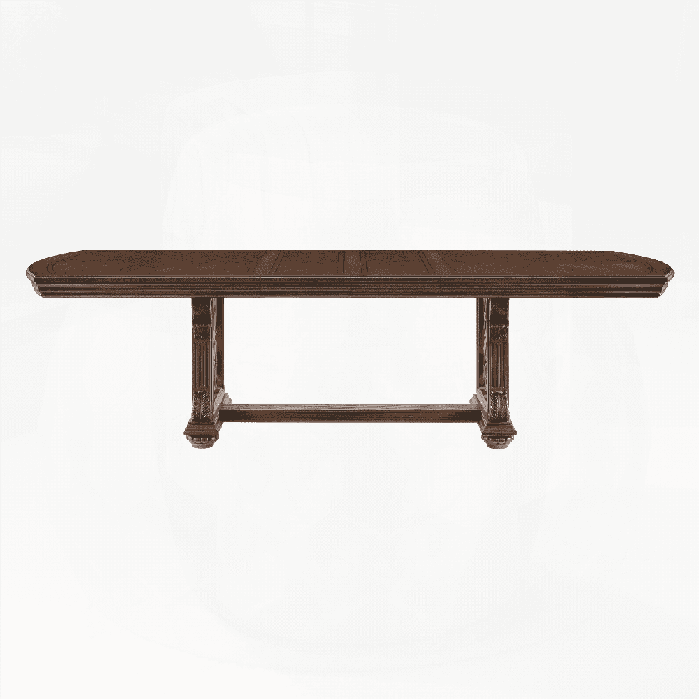 Traditional Formal Dining Set - 1pc Table with Extension Leaf & Dark ...
